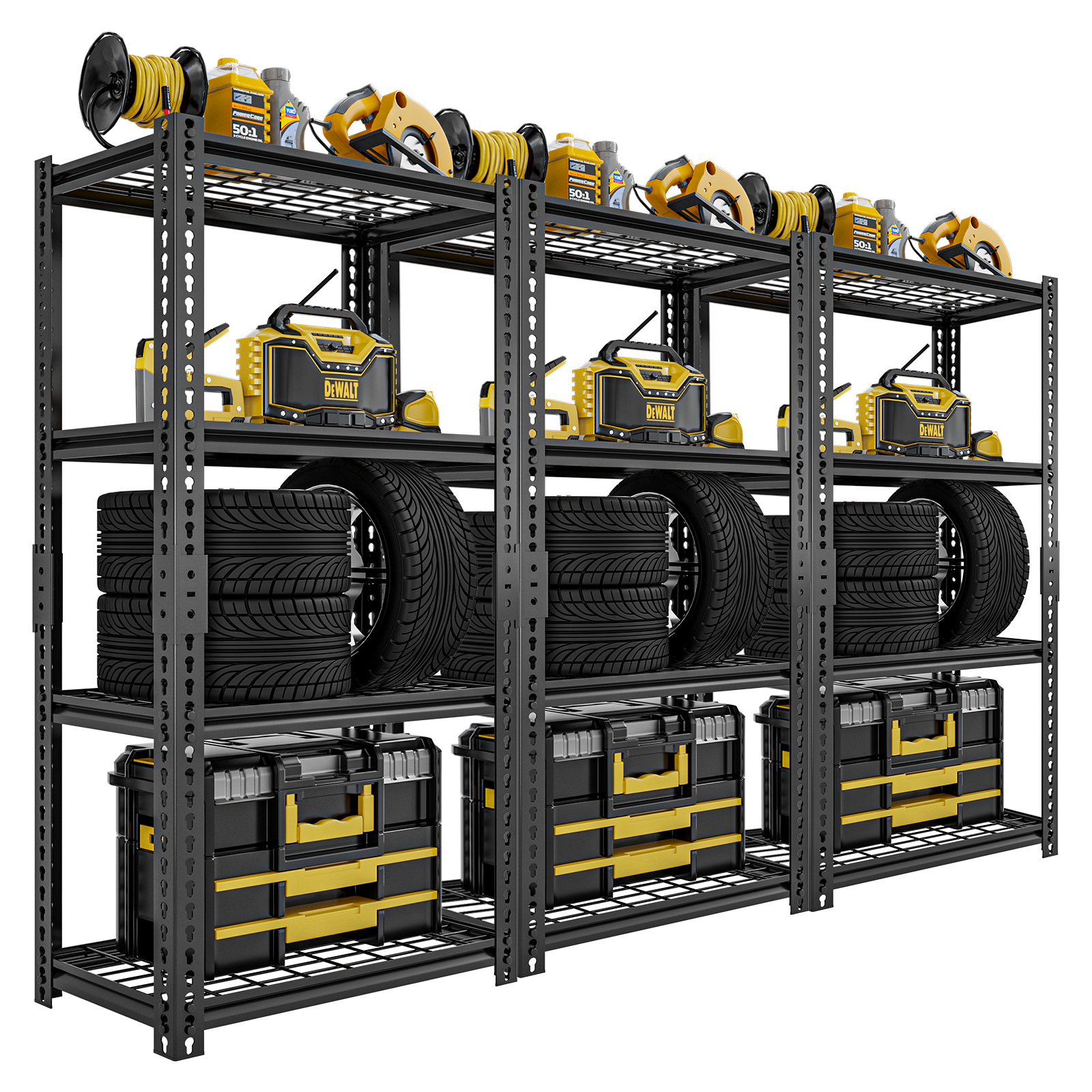 FICISOG Upgraded 63"H Steel Wire Shelves Metal Shelving Units for Garage, 4 Tier Heavy Duty ...