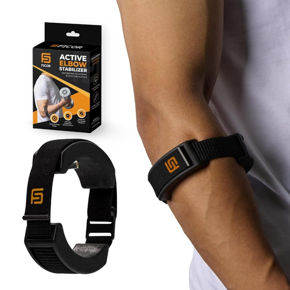 FICOR Elbow Brace for Tennis Elbow, Golfers Elbow, Tendonitis Relief ...