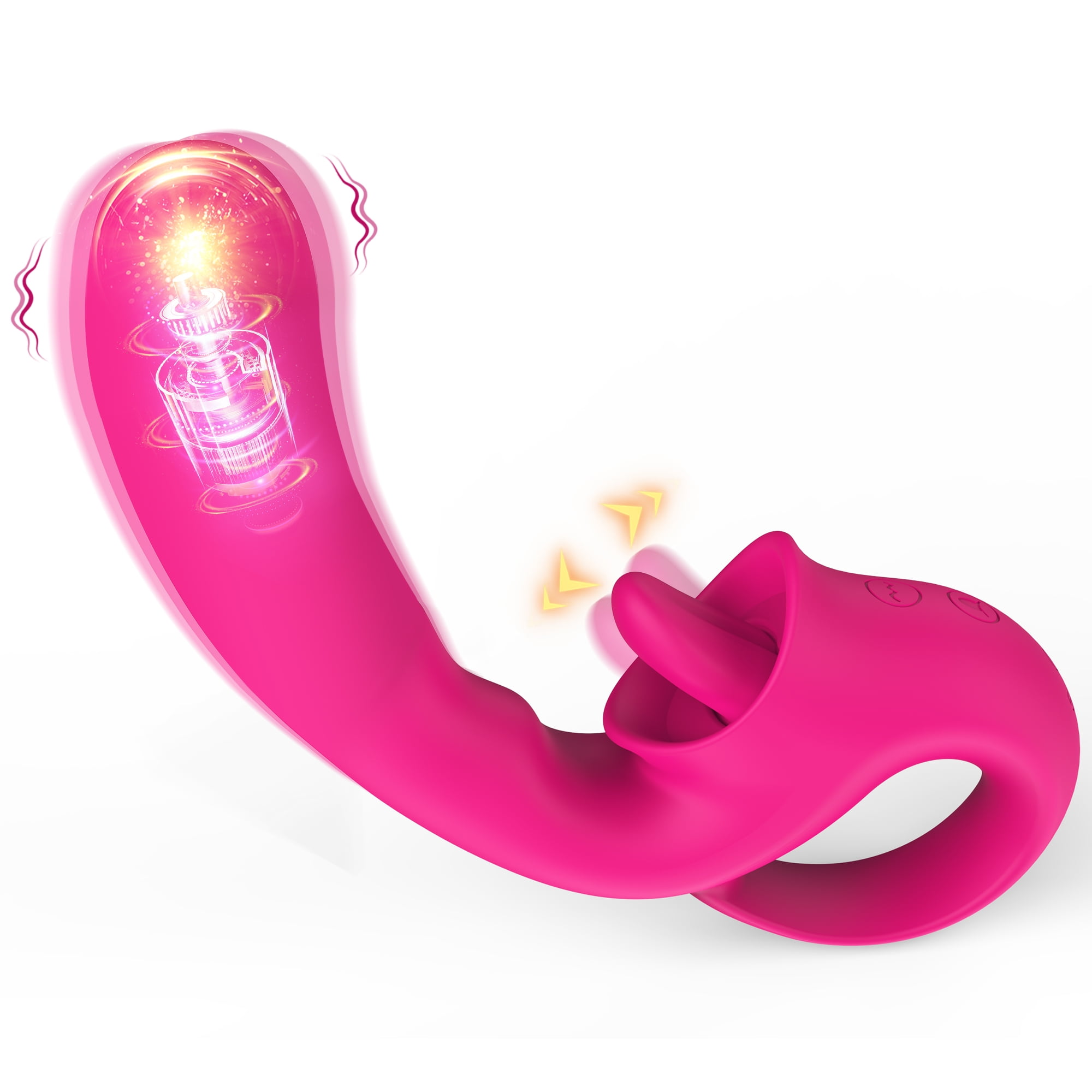Fidech G Spot Clitoral Vibrator Silicone 2 In 1 Tongue Licking Dildo