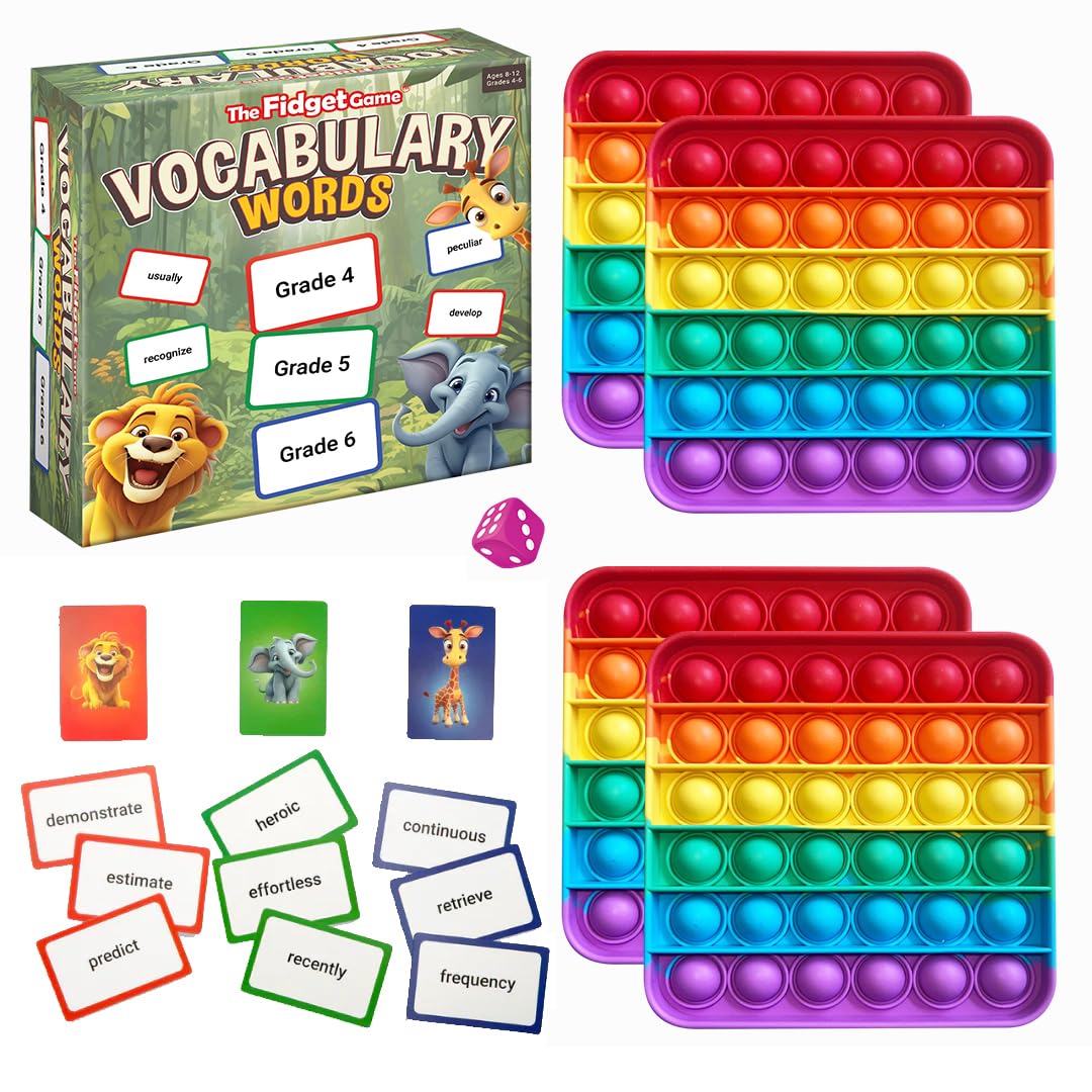 THE FIDGET GAME Vocabulary AIF9 Words, Flash Card Game, Grade 4-6, Ages ...