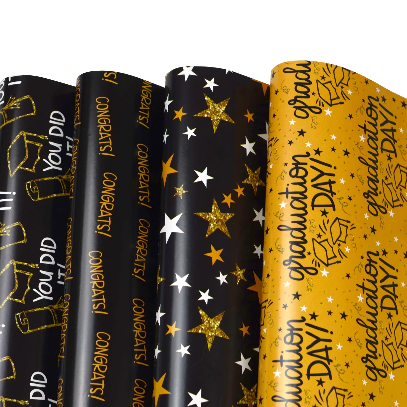 FIEHALA Flat Wrapping Paper DHF10 Sheets - 12 Sheets with 4 Graduation Patterns - Pre cut ...