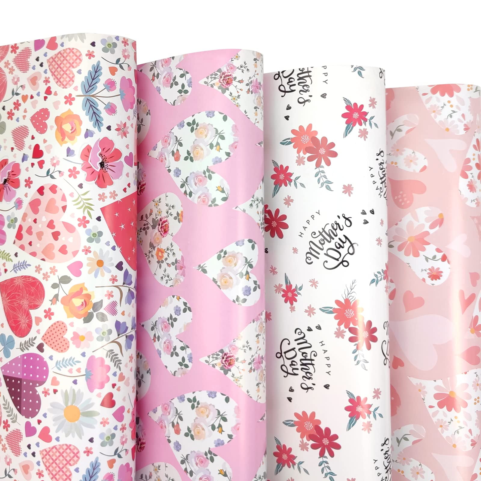 FIEHALA Flat Wrapping Paper Sheets - AIS1 12 Sheets with 4 Beautiful ...