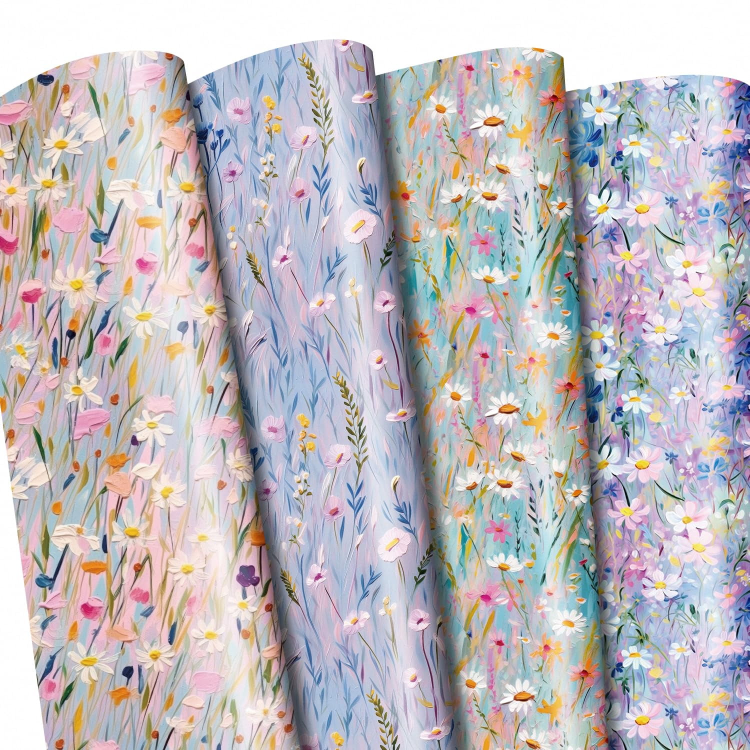 FIEHALA Floral Wrapping Paper 12 Sheets with Various Flowers Pattern Spring Designs 20 X 275 ...