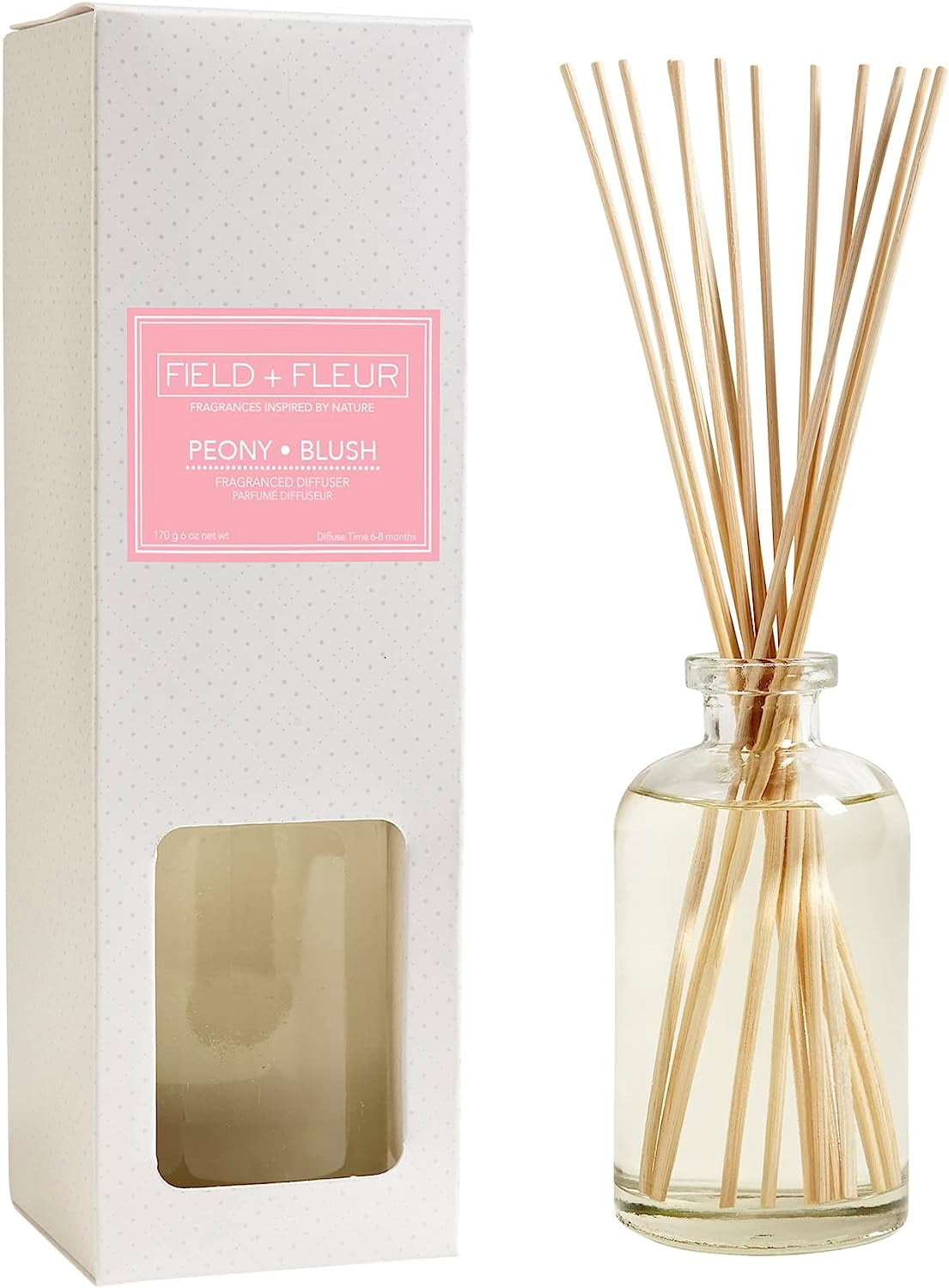FIELD FLEUR Reed Diffuser Set - Peony Blush Scent Diffuser - Reed ...