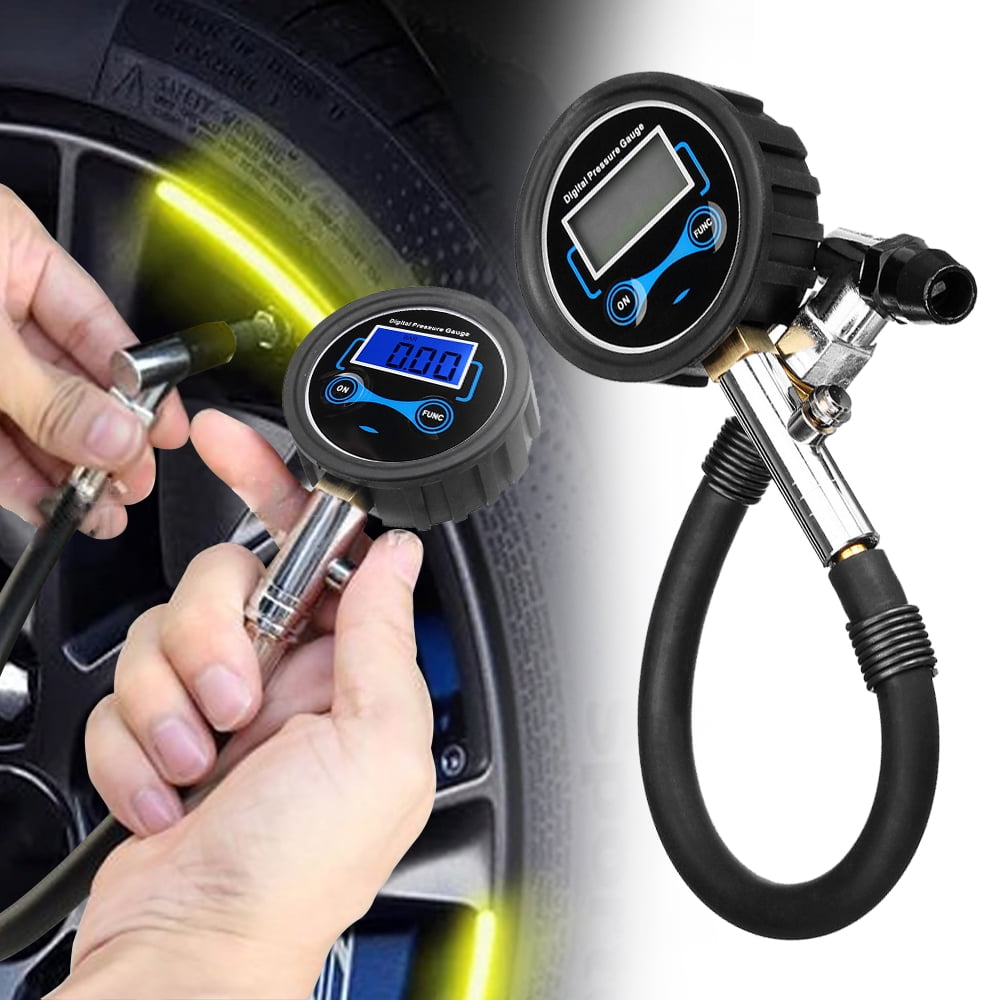 FIEWESEY Car Tire Pressure Gauge Motorbike 200 PSI LCD Digital Air Tire ...