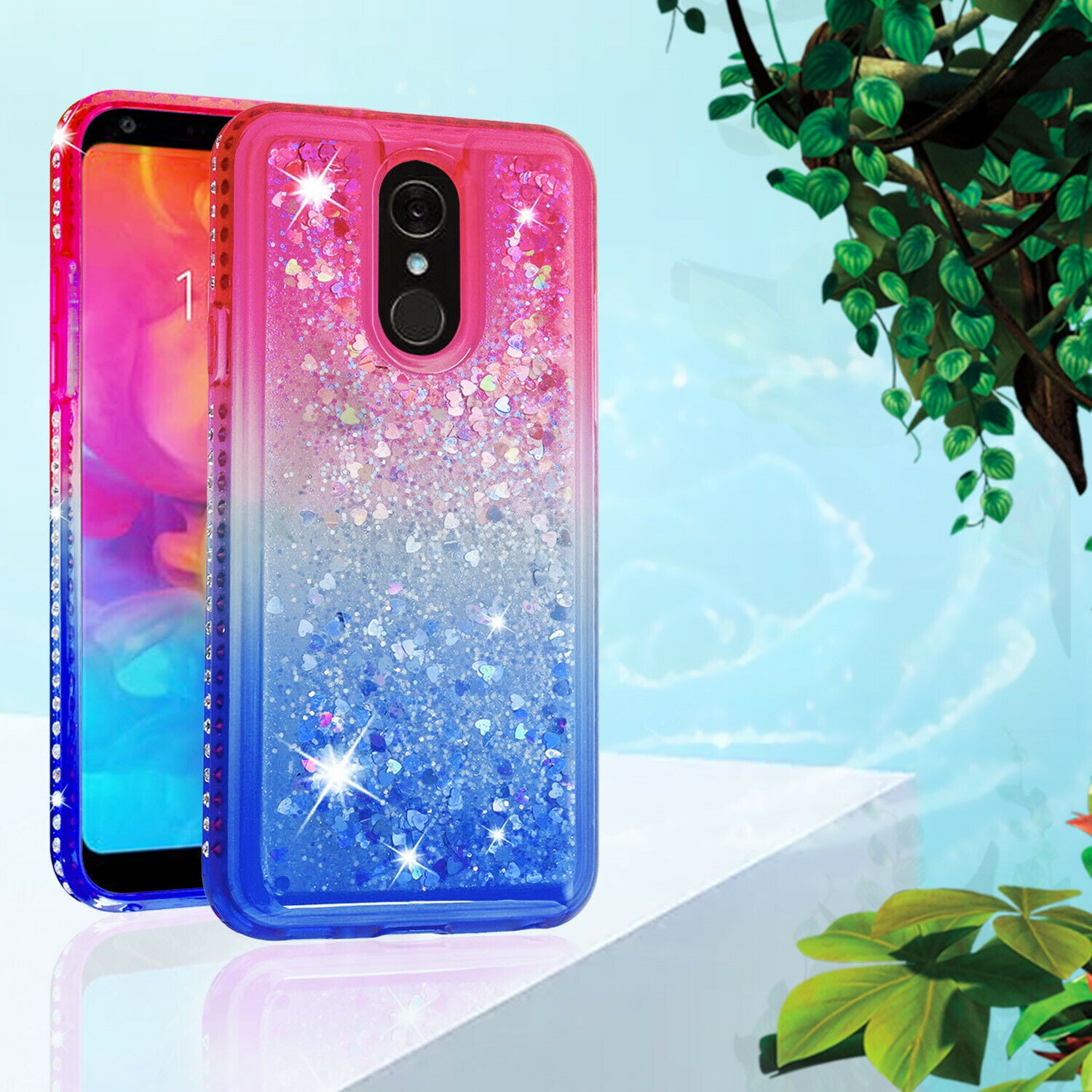 FIEWESEY for LG Stylo 4 Case,Liquid Glitter Diamond Quicksand Cute TPU ...