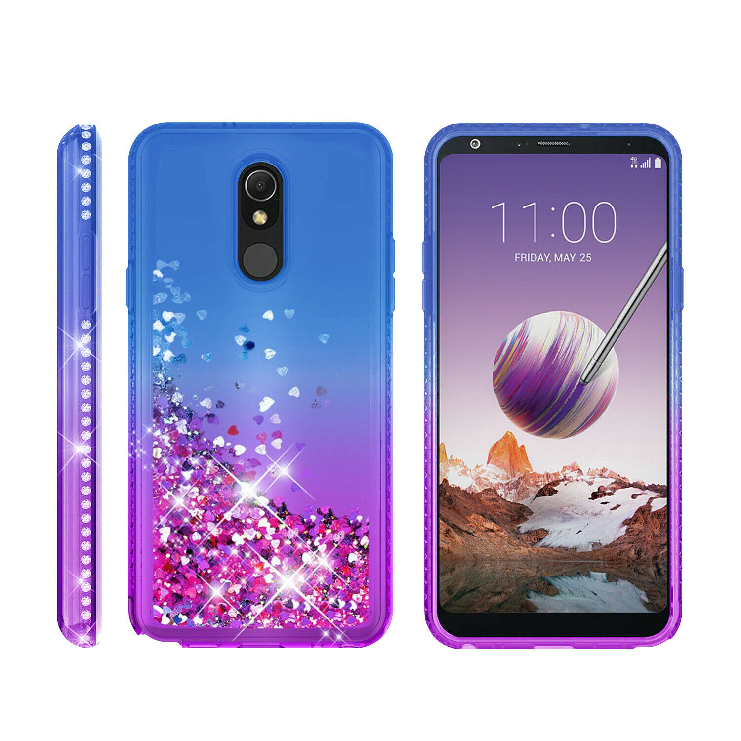 FIEWESEY for LG Stylo 5 Case,Liquid Glitter Diamond Quicksand Cute TPU ...