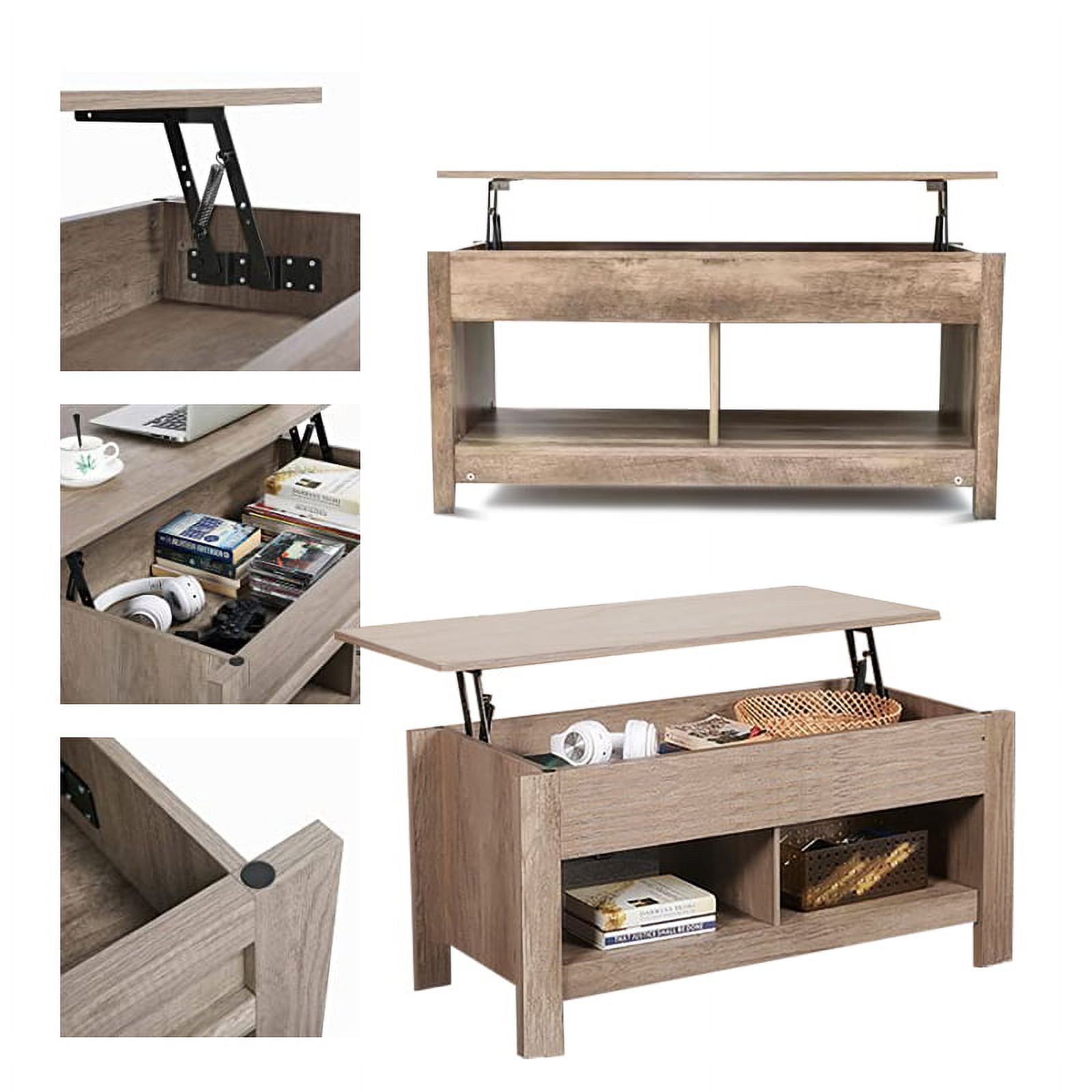 FIEWESEY Modern Lift Top Coffee Table with Hidden Compartment Storage ...