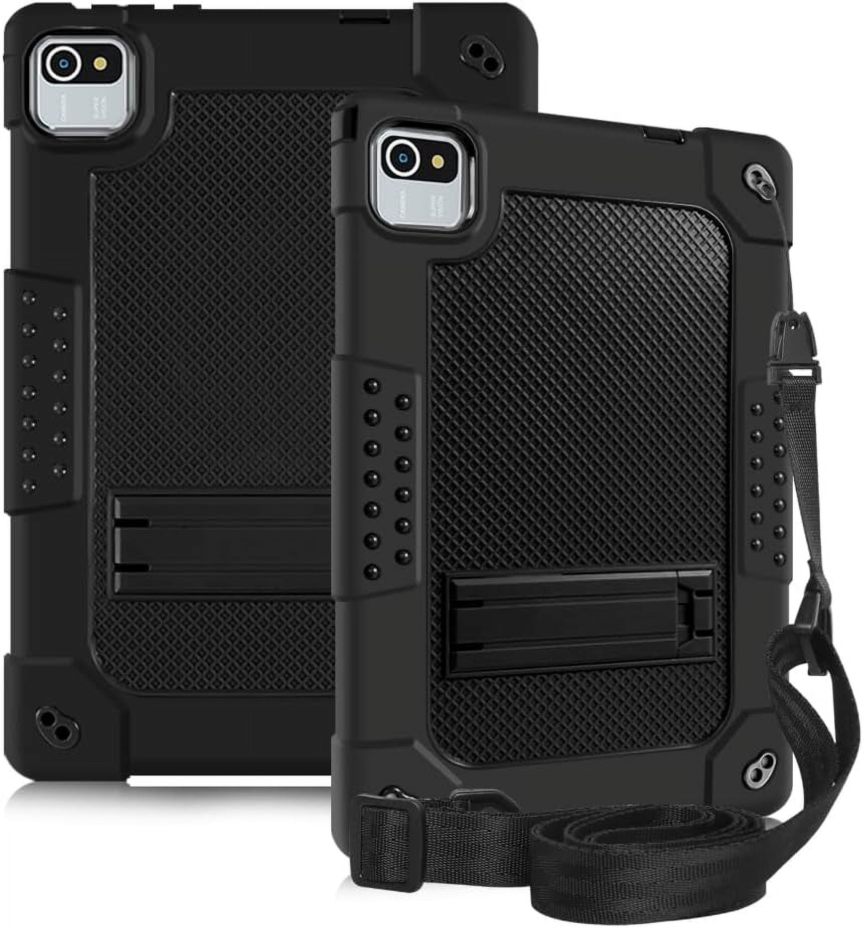 FIEWESEY for Moderness Tablet MB1001 10.1 inch Case with Shoulder Strap Soft Silicone Hybrid ...