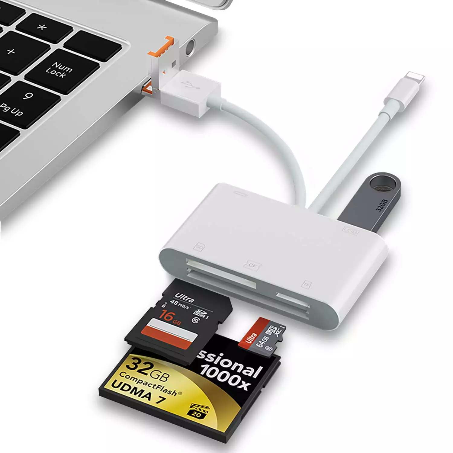 FIEWESEY SD Card Reader, Memory Card Reader 5 in 1 USB C USB iPhone ...