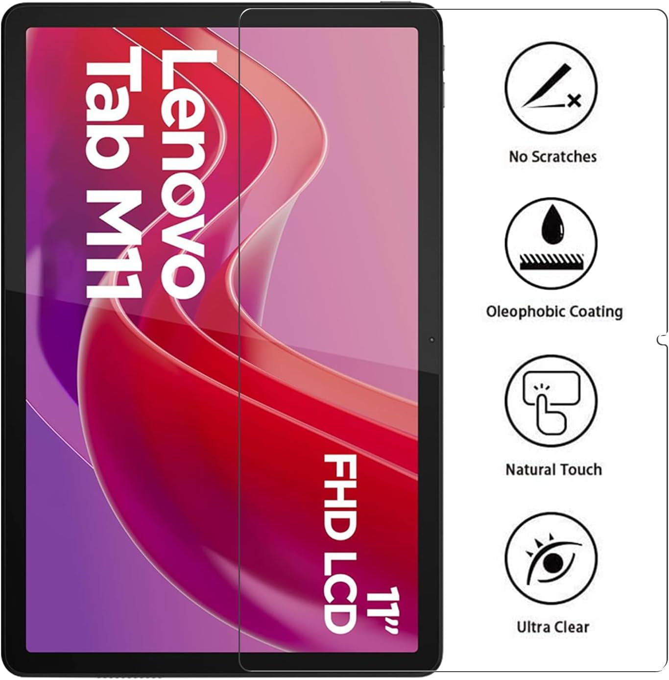 FIEWESEY Screen Protector For Lenovo Tab M11 (2023) TB-330FU / Lenovo Xiaoxin Pad 2024 11 inch ...