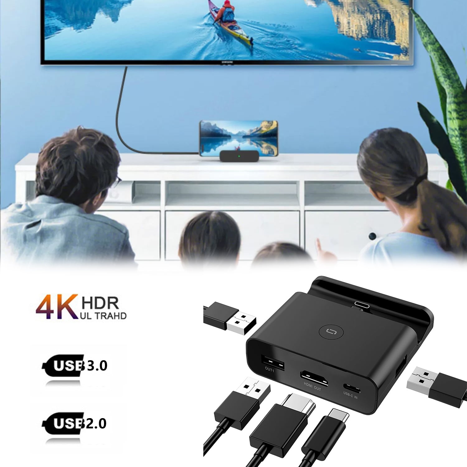 FIEWESEY Switch TV Docking Station for Nintendo,Portable Charging Stand ...