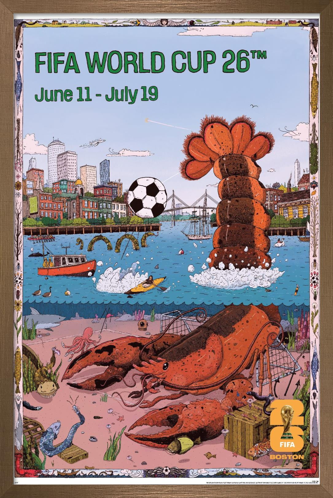 FIFA World Cup 2026 - Boston Wall Poster, 14.725" x 22.375" Framed ...