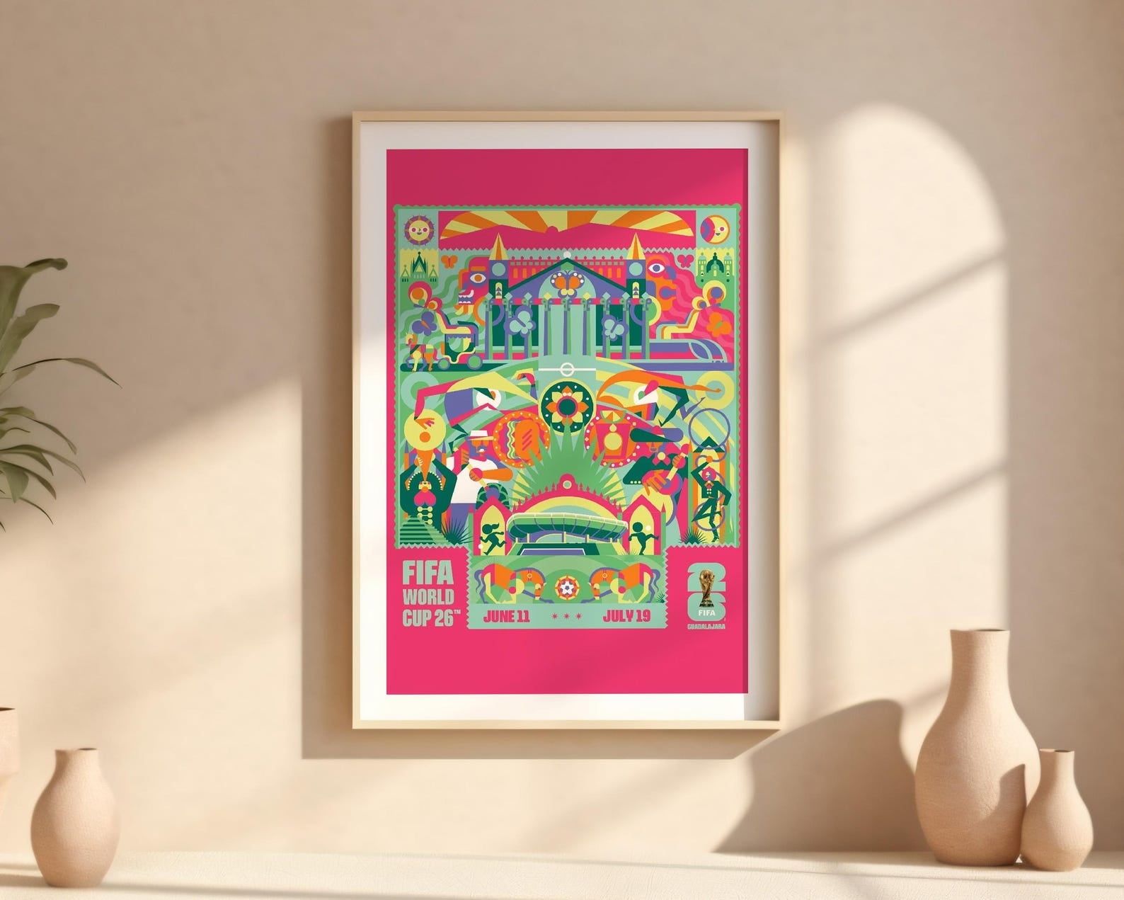 FIFA World Cup 2026 Colorful Cityscapes Poster, Vibrant Soccer Art ...