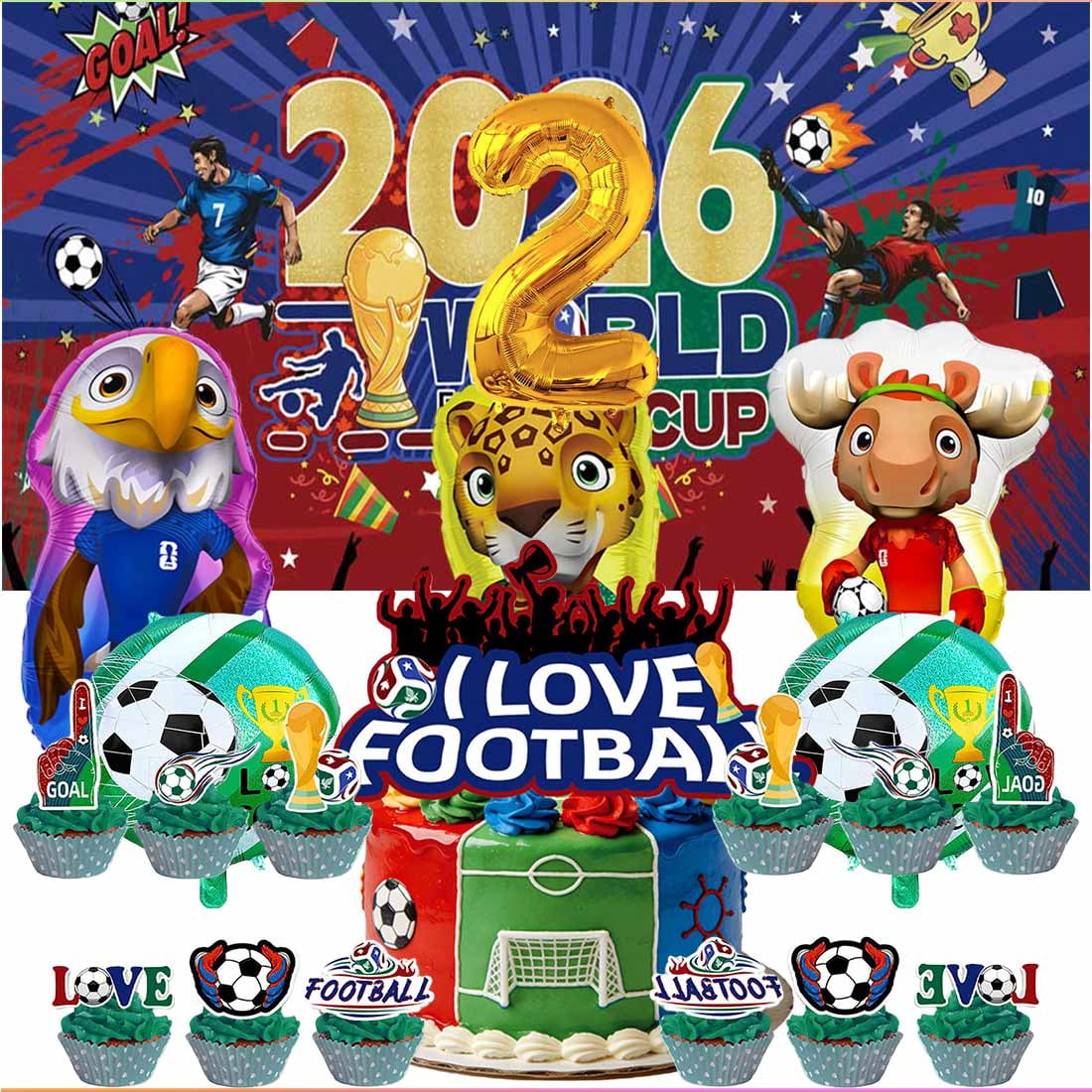 FIFA World Cup Party Supplies Decor 2nd Kit Balloons Birthday Cake ...