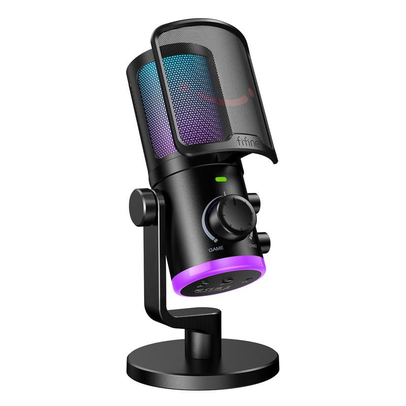 FIFINE AM8 XLR/USB Gaming Microphone for Podcast Recording, Dynamic RGB ...