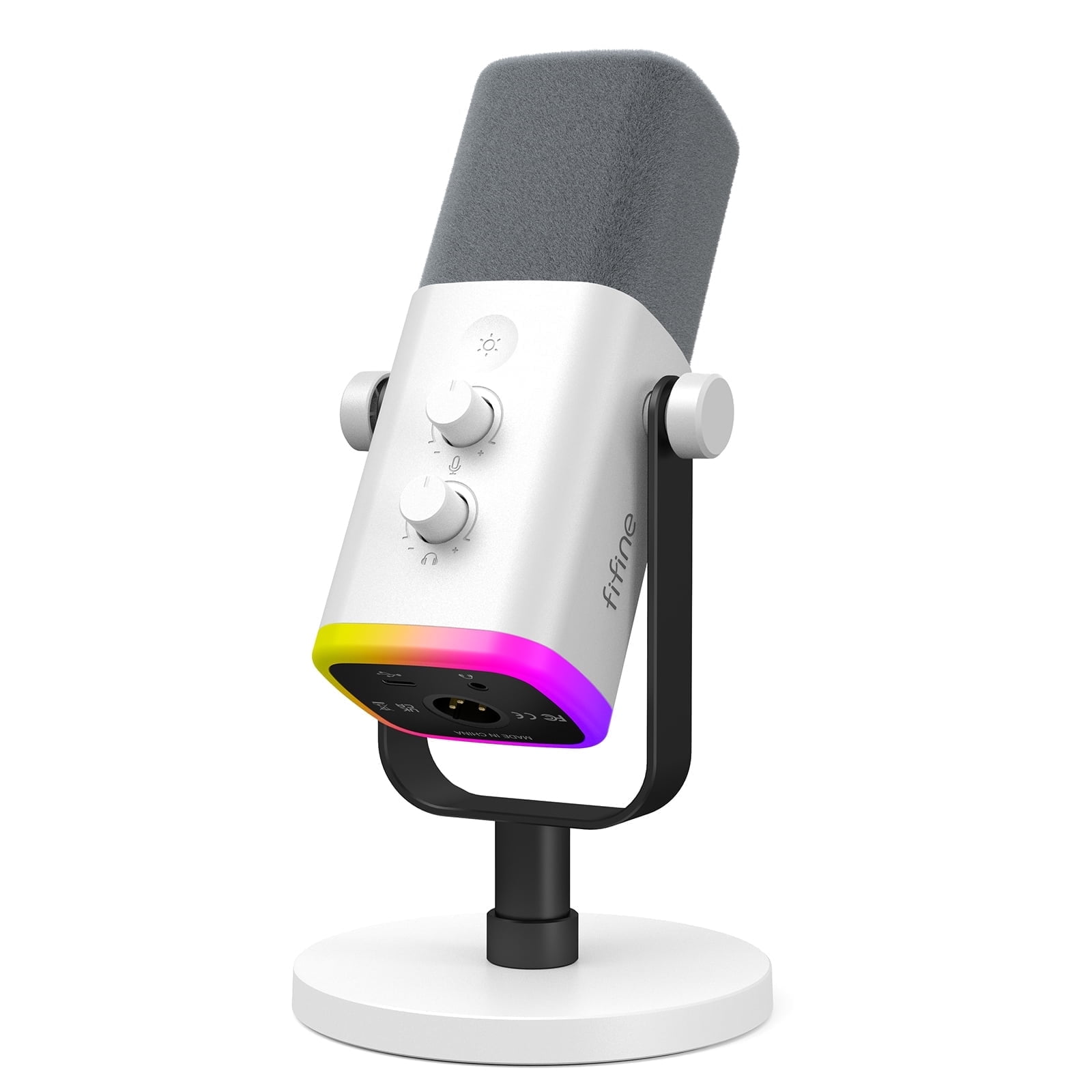 FIFINE Gaming/Podcast Microphone with USB/XLR for PC Computer PS4 PS5,Gain Control,Mute,Monitor ...