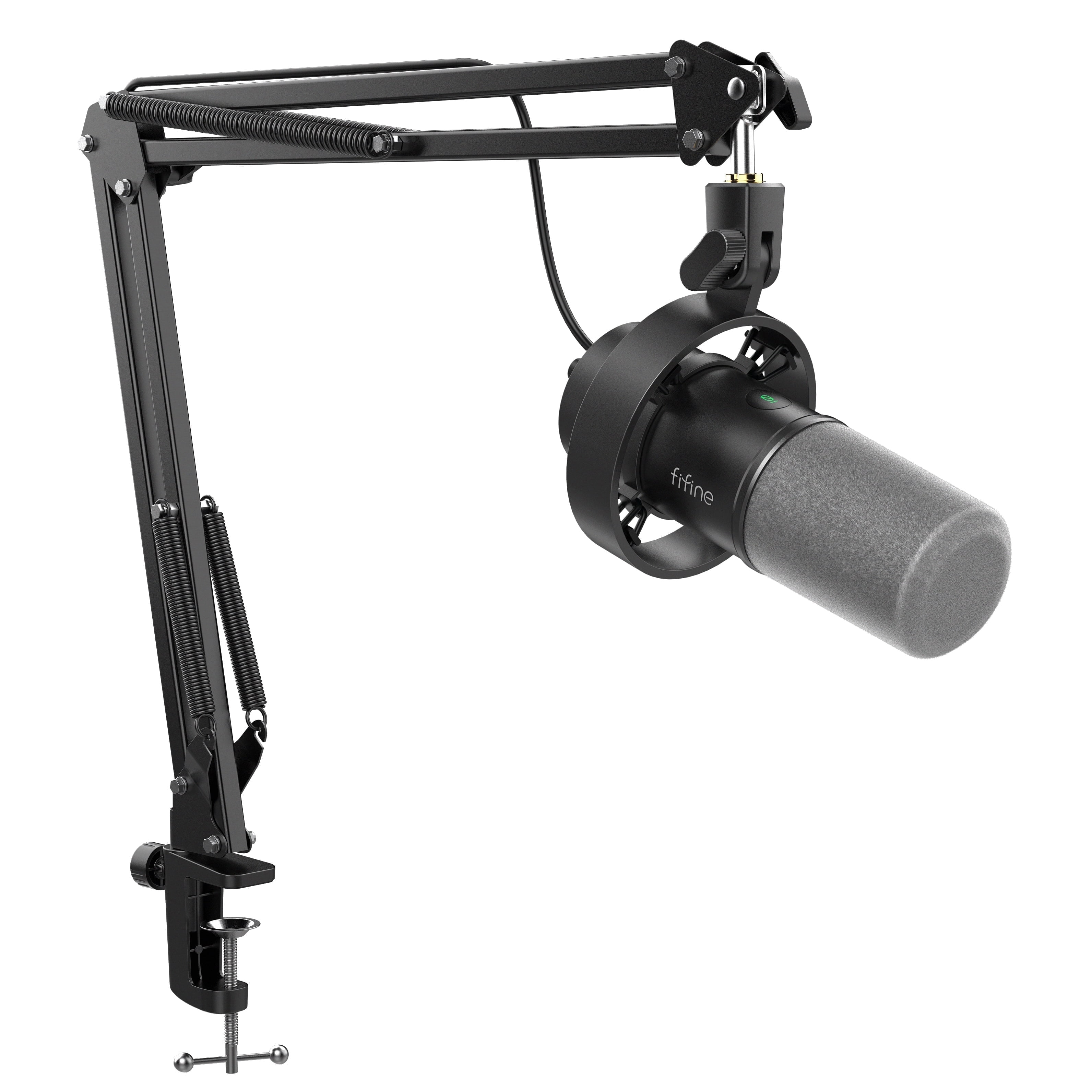 FIFINE K688 XLR USB Podcast Microphone with Boom Arm for PC Computer, Studio Dynamic Microphone ...