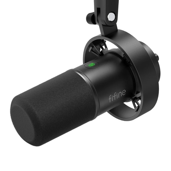 FIFINE XLR/USB Podcast Recording Equipment, Dynamic Microphone for Studio Streaming - Black ...