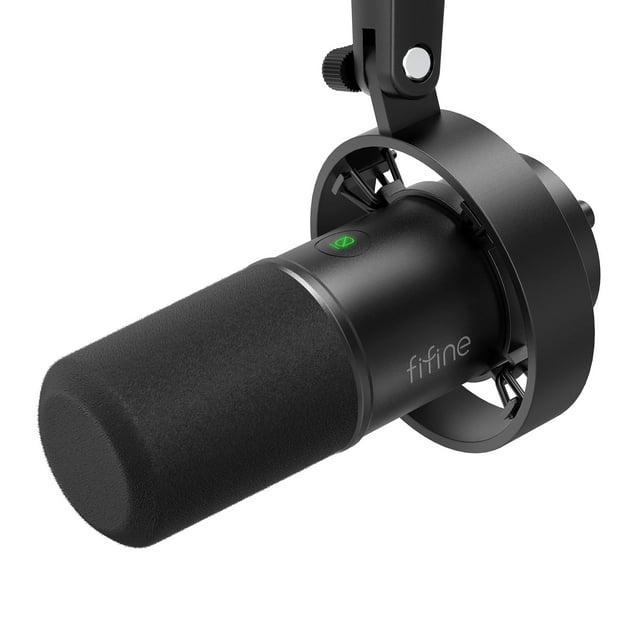 FIFINE XLR/USB Podcast Recording Equipment, Dynamic Microphone for Studio Streaming - Black ...