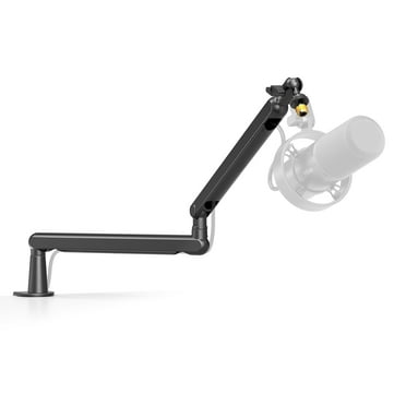 Black Metal Low Profile Adjustable Microphone Boom Arm with Desk Mount ...