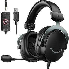 RUNMUS Gaming Headset, 7.1 Surround Sound, Noise Canceling Mic, LED ...