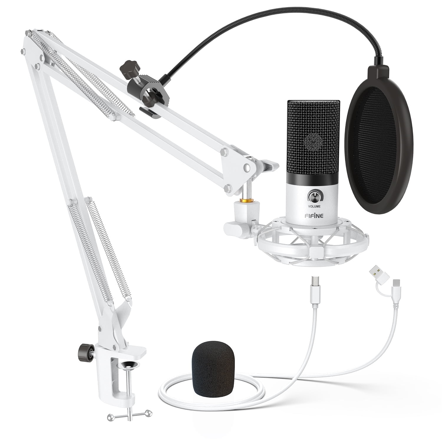 FIFINE USB Studio Microphone Kit for PC Computer,Music Recording ...