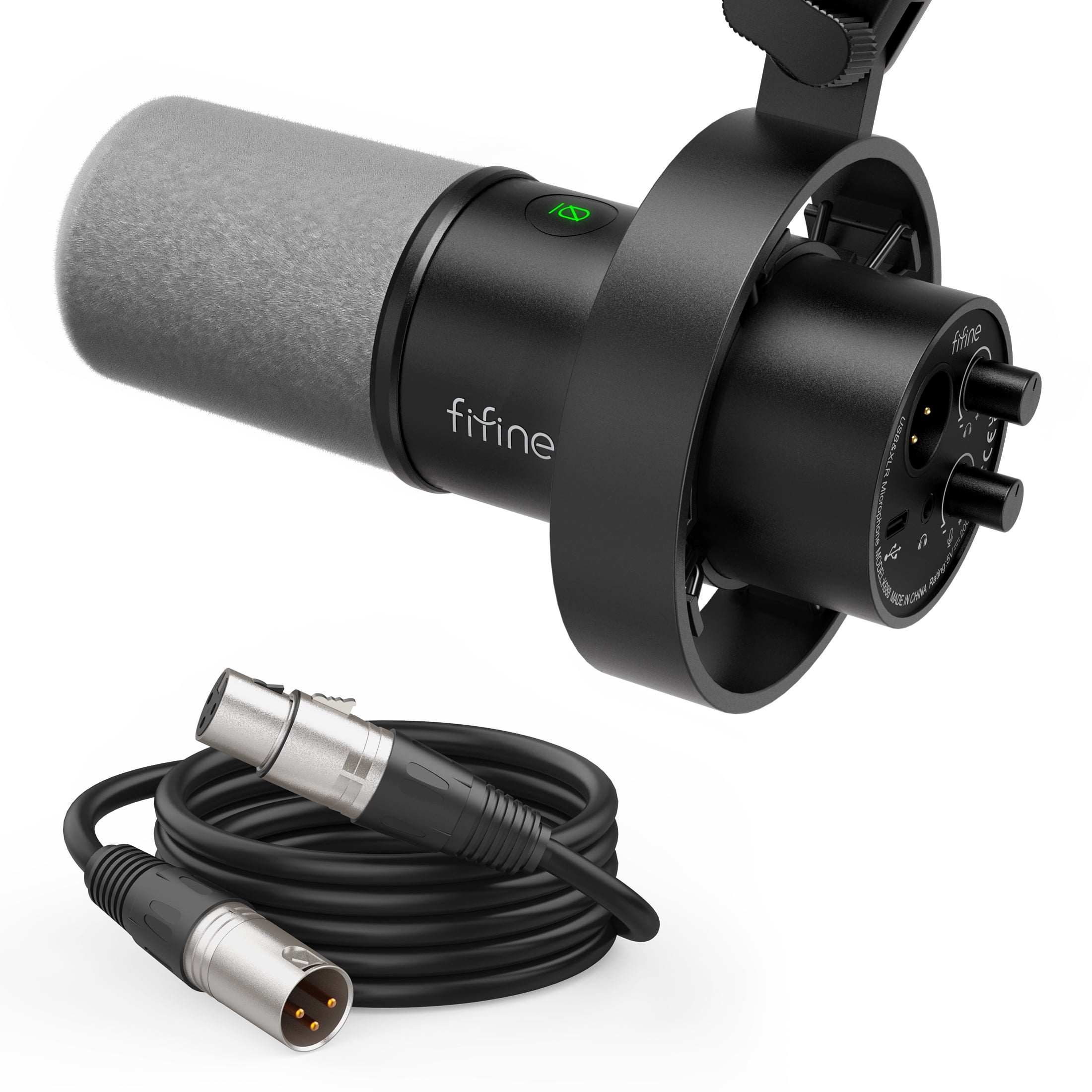 FIFINE USB XLR Studio Microphone for PC Computer Recording, Podcast Dynamic Microphone for Live ...