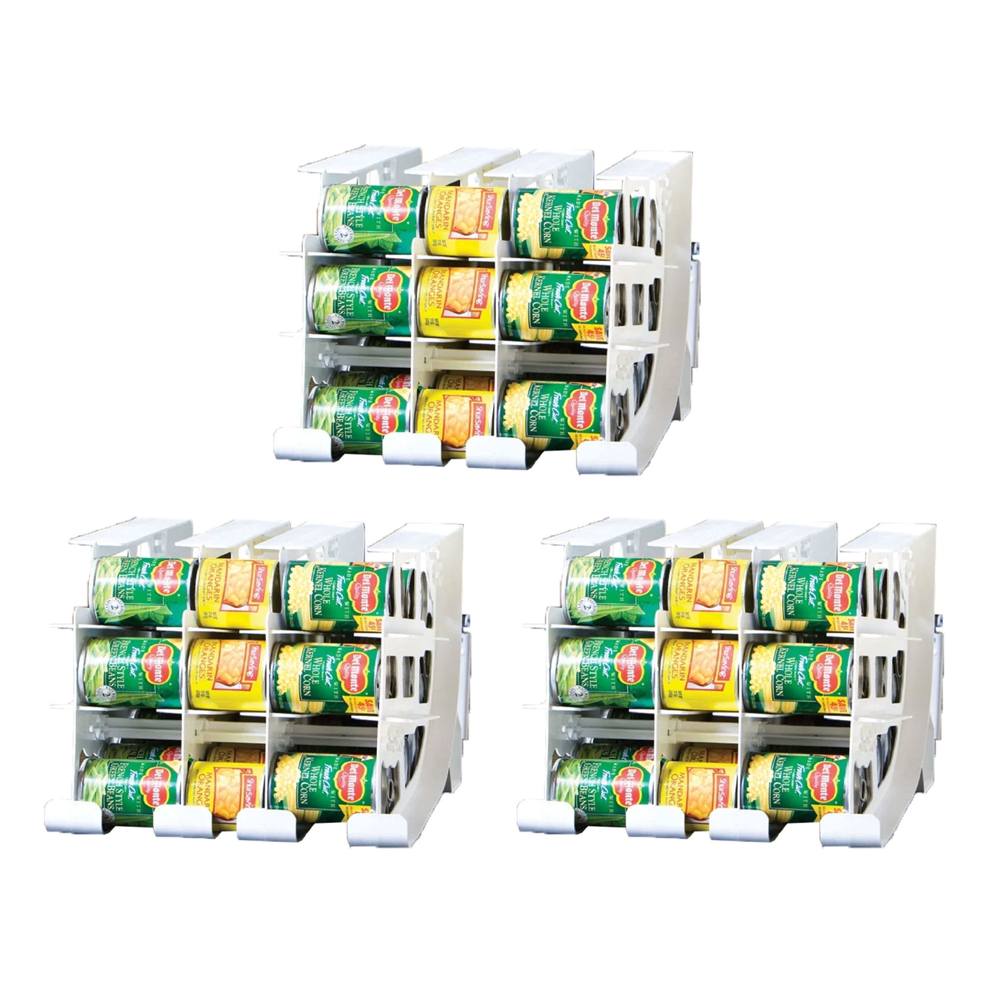 FIFO Countertop Can Tracker Holds 54 Standard Can Sizes, White (3 Pack ...