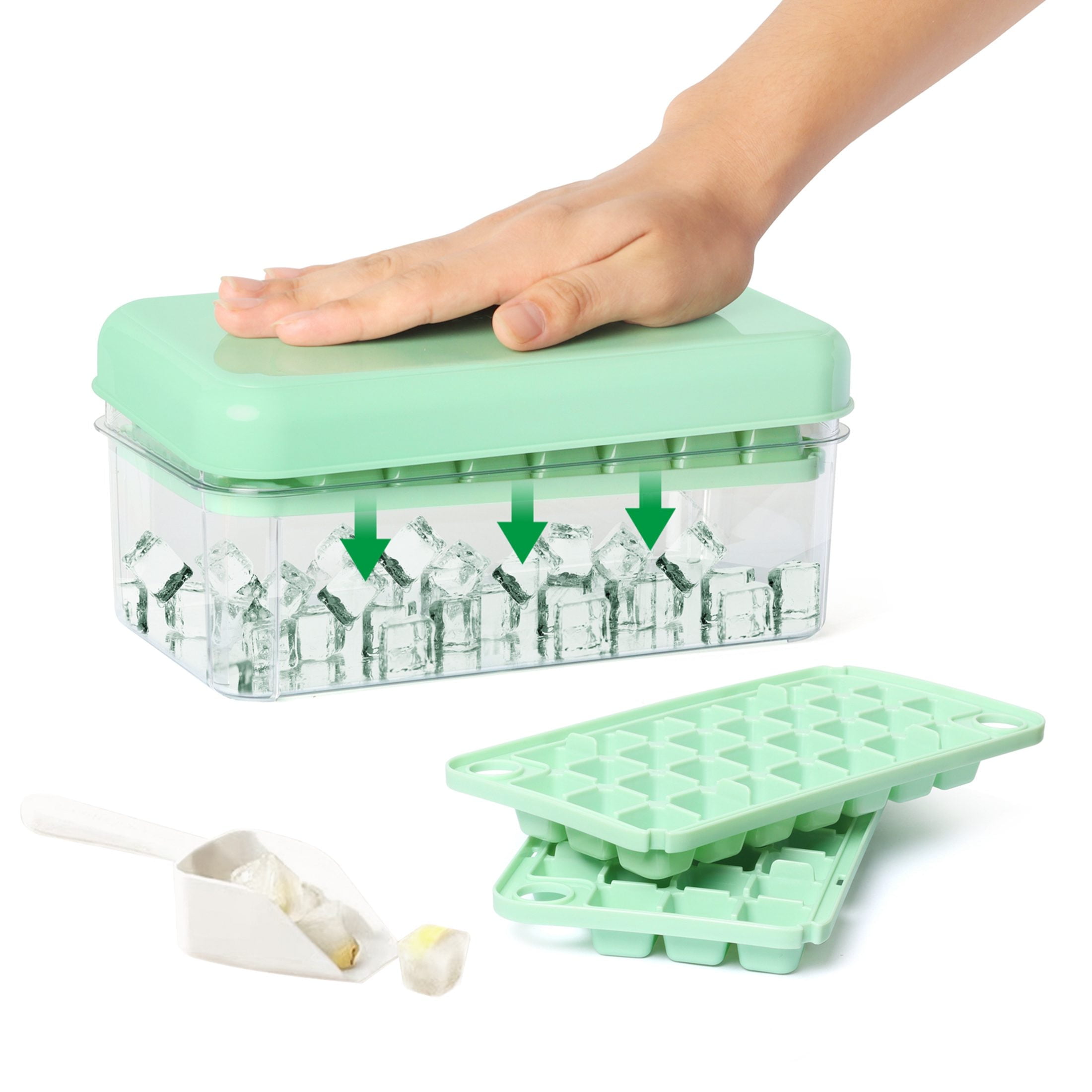 FIFOKICHO Ice Cube Can Make 60pcs Once Time, Ice Compartments With Lids ...