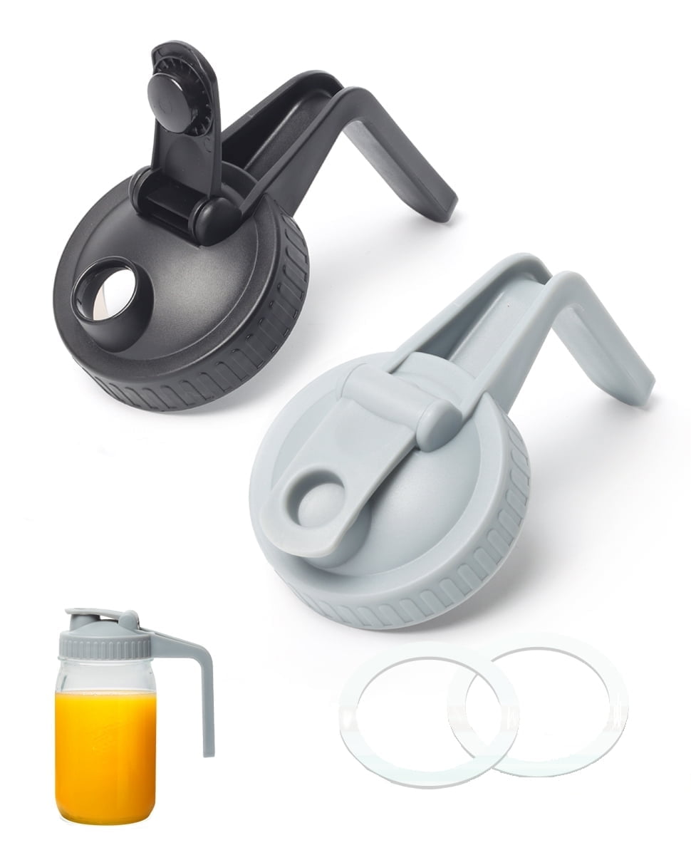 FIFOKICHO Regular Mouth Mason Jar Pour Spout Lid with Handle,Sturdy and ...