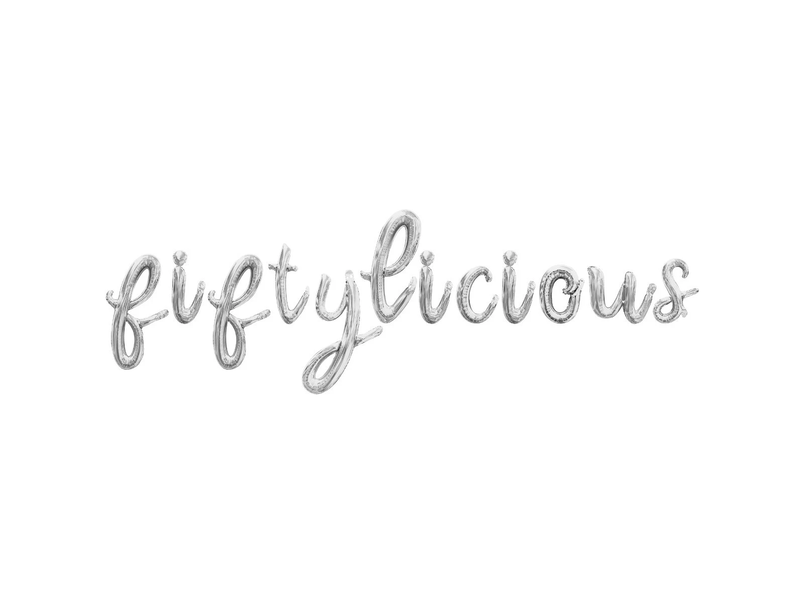 FIFTYLICIOUS Cursive Letter Balloon Banner - 50th Birthday Party ...