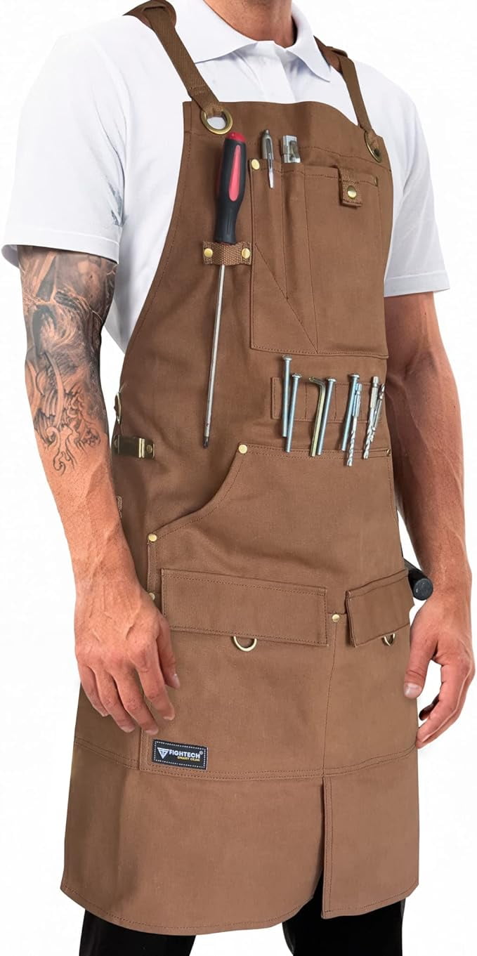 FIGHTECH Work Apron - Heavy Duty Wood Working Apron for Men with Tool ...