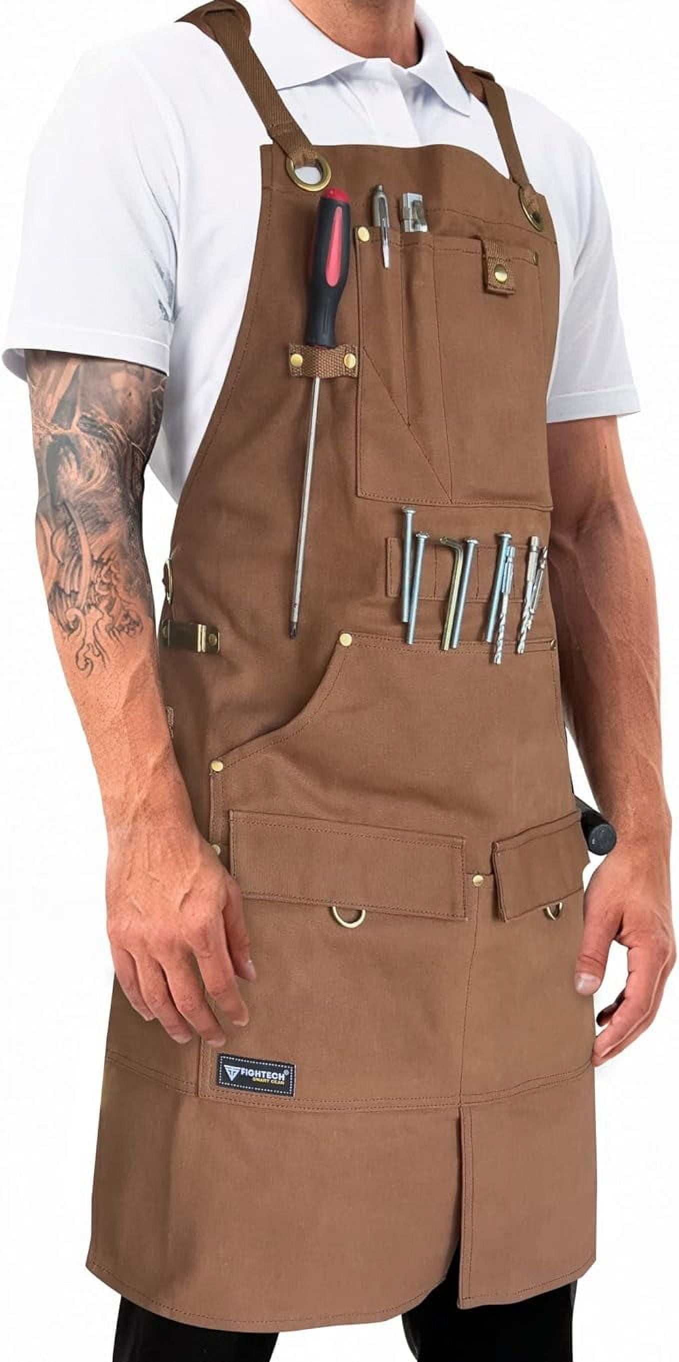 FIGHTECH Work Apron - Heavy Duty Wood Working Apron for Men with Tool ...