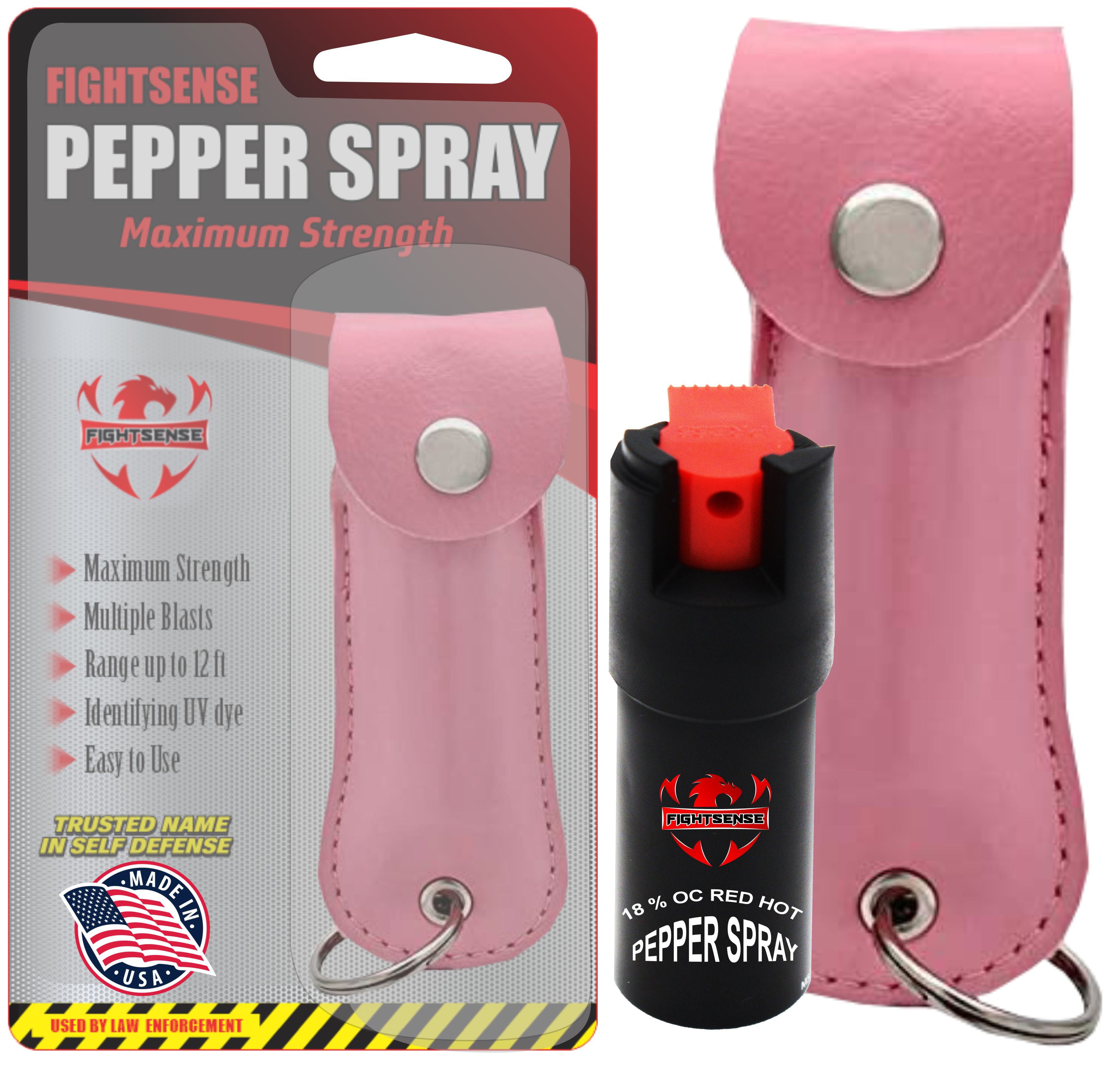 FIGHTSENSE Compact Self Defense Pepper Spray Police Grade Formula Keychain Protection with ...