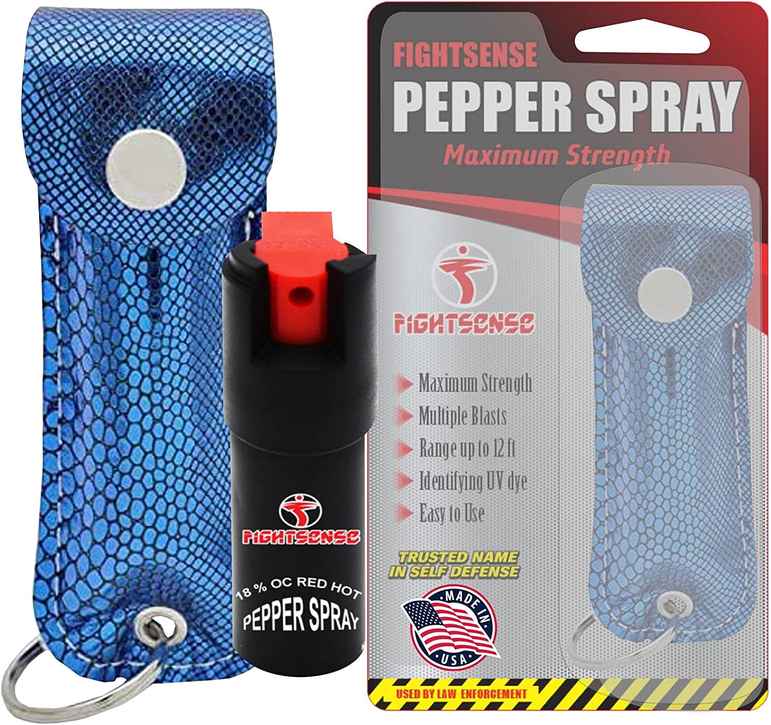 FIGHTSENSE Compact Pepper Spray - Maximum Strength Police Grade for ...