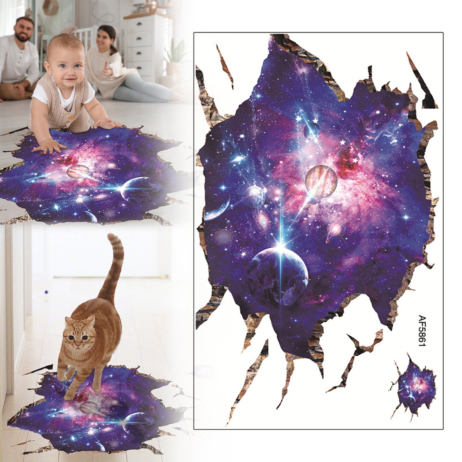 FIGHTY Blue Wall Decals Removable Sticker The 3D Dreamscape Home Decor ...