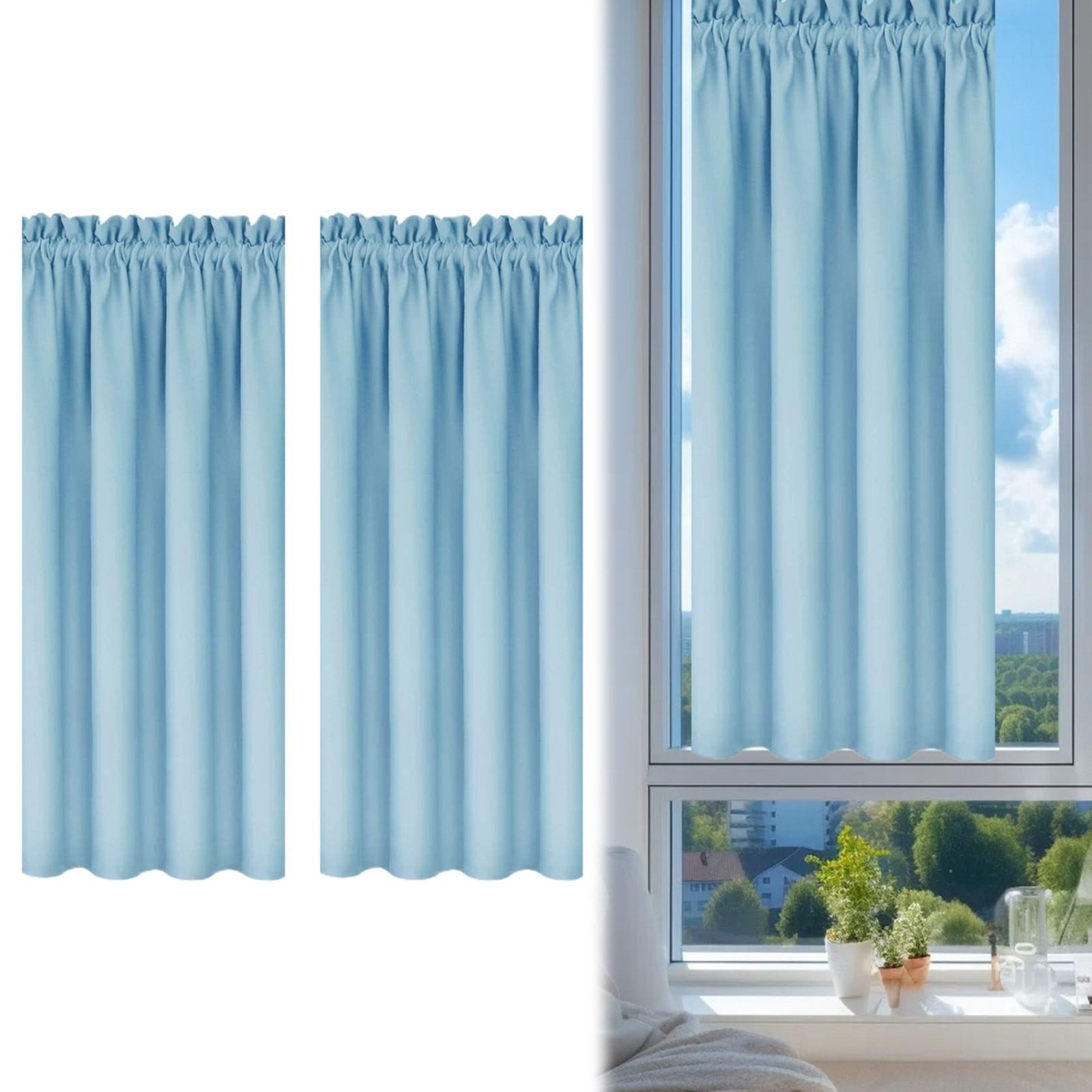 FIGHTY Curtains For Bedroom Rod Pocket Thermal Insulated Room Darkening ...