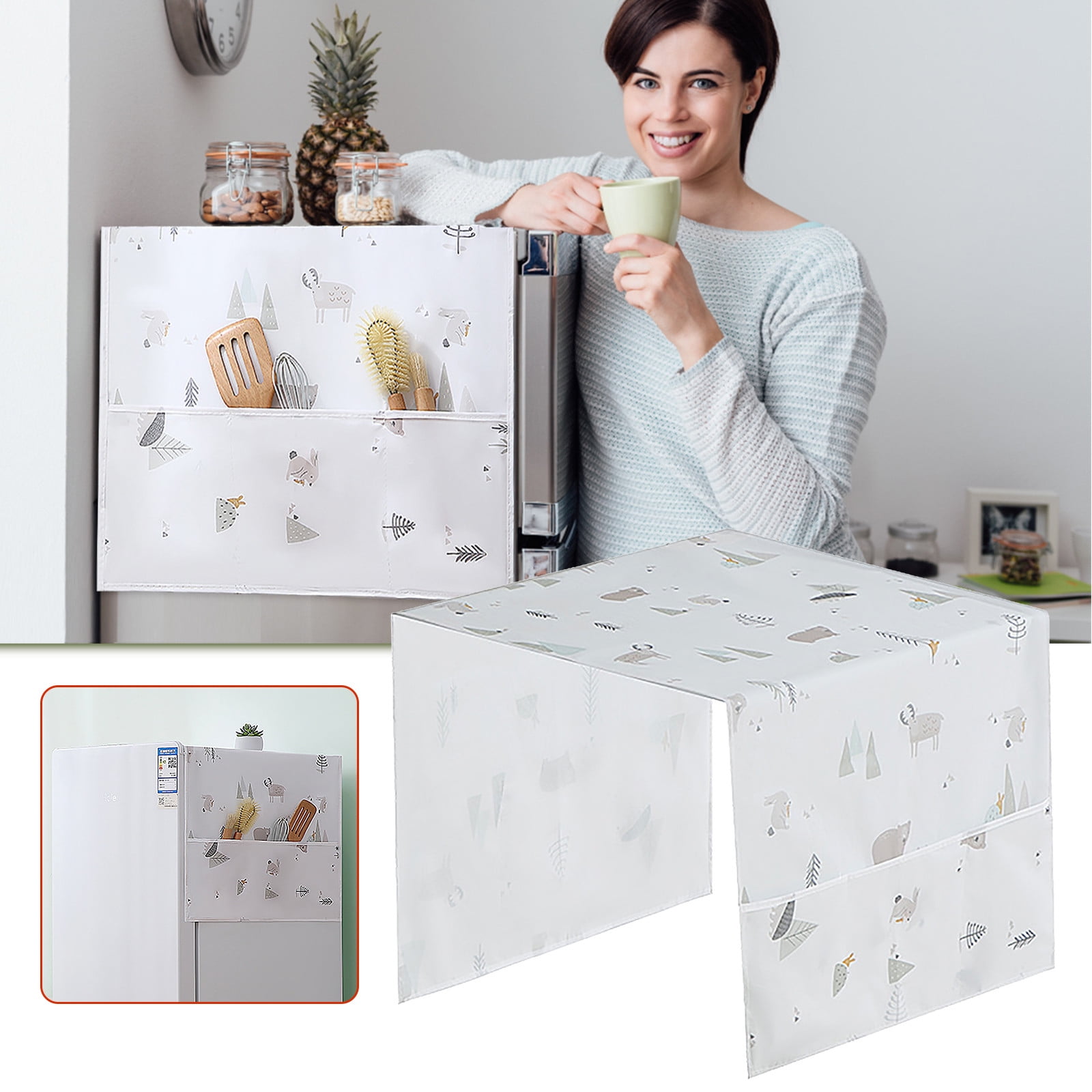 FIGHTY Refrigerator Hanging Bag Kitchen Storage Range Cover Decor Water ...
