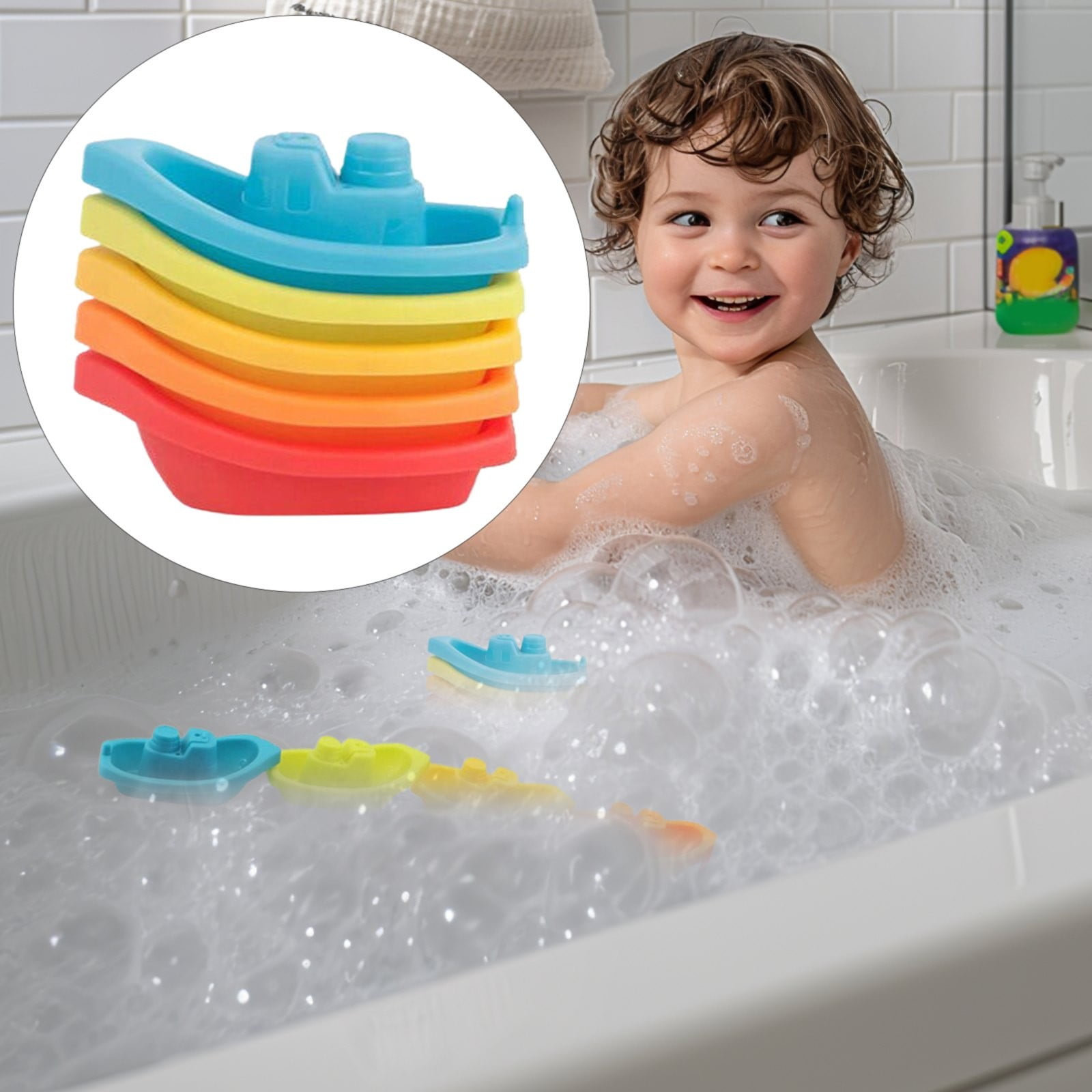 FIGHTY Stacking Boat Toys Bathtub Stacking Boat Toys Water Stacking ...