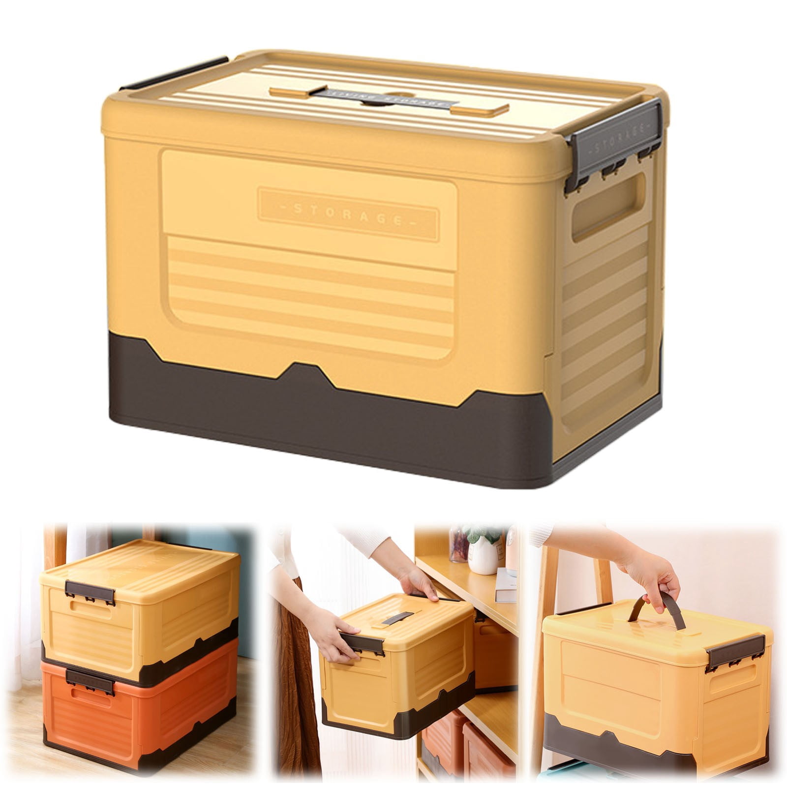 FIGHTY Storage Box With Cover: Saving And Stackable Organizer For ...