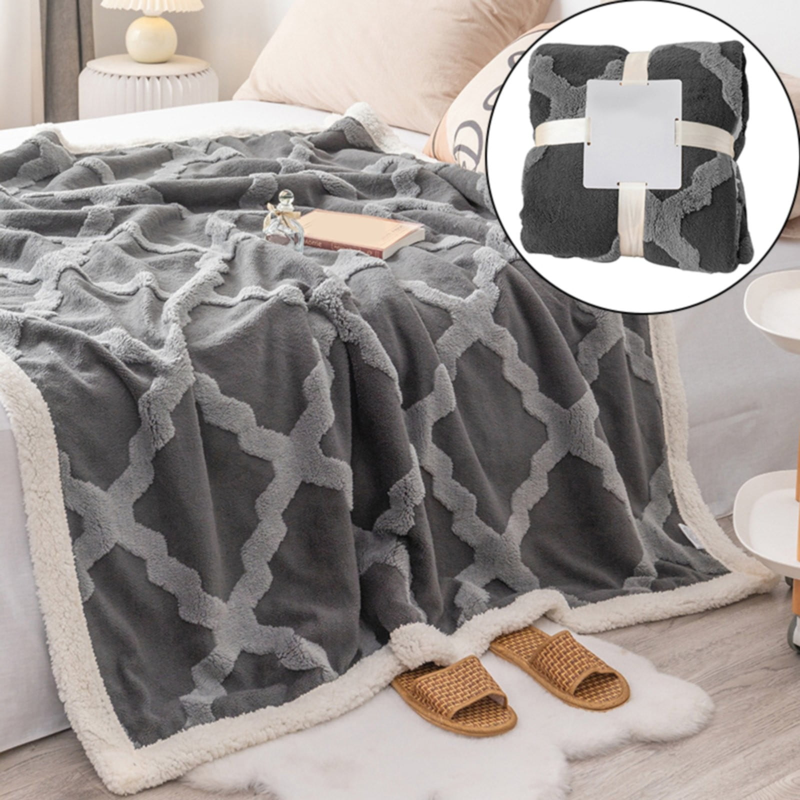 FIGHTY UKELER Geometric Bed Throws 50 × 60 Inches Classical Soft Fleece ...