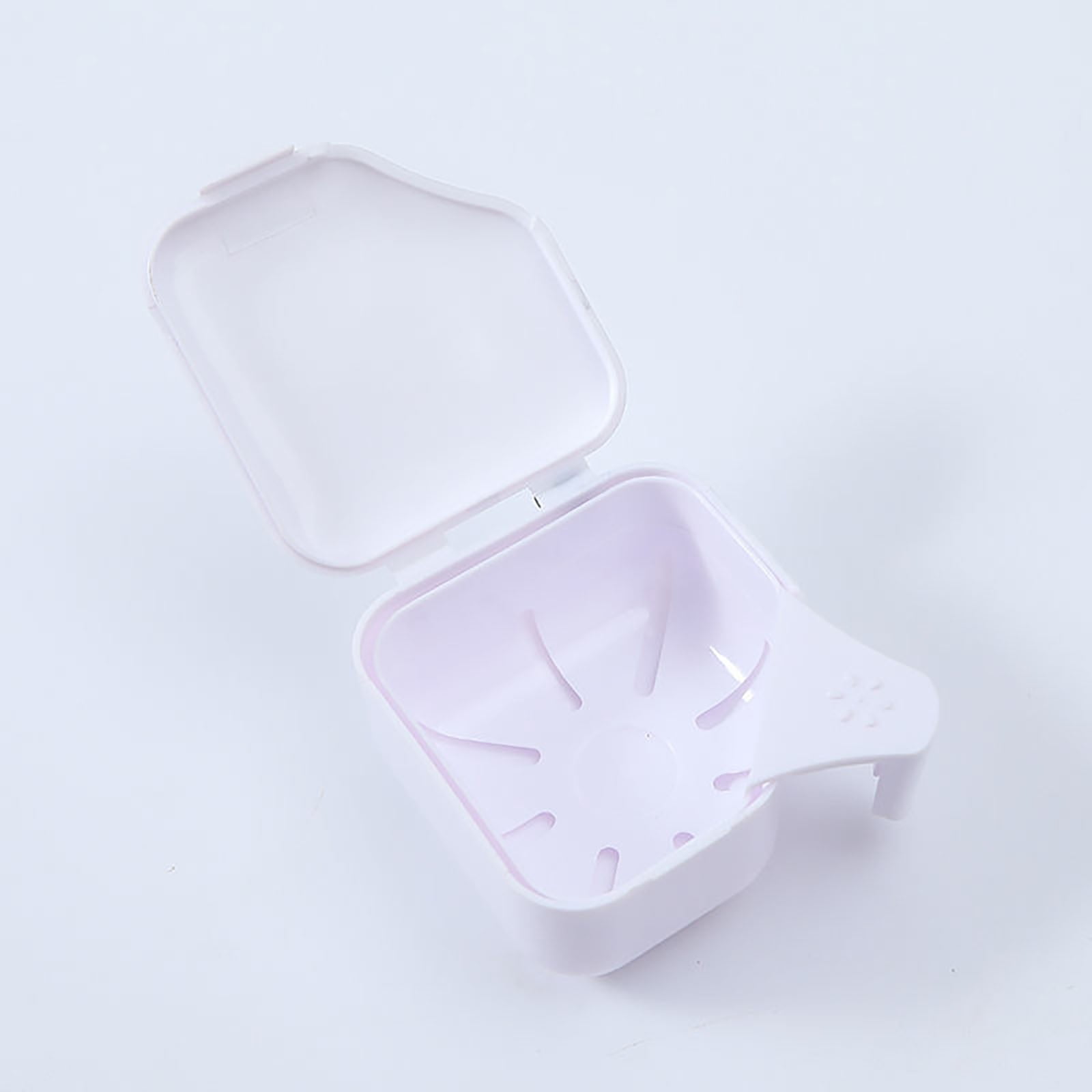 FIGHTY^White| Denture Storage Box Double Layer Denture Immersion Box ...
