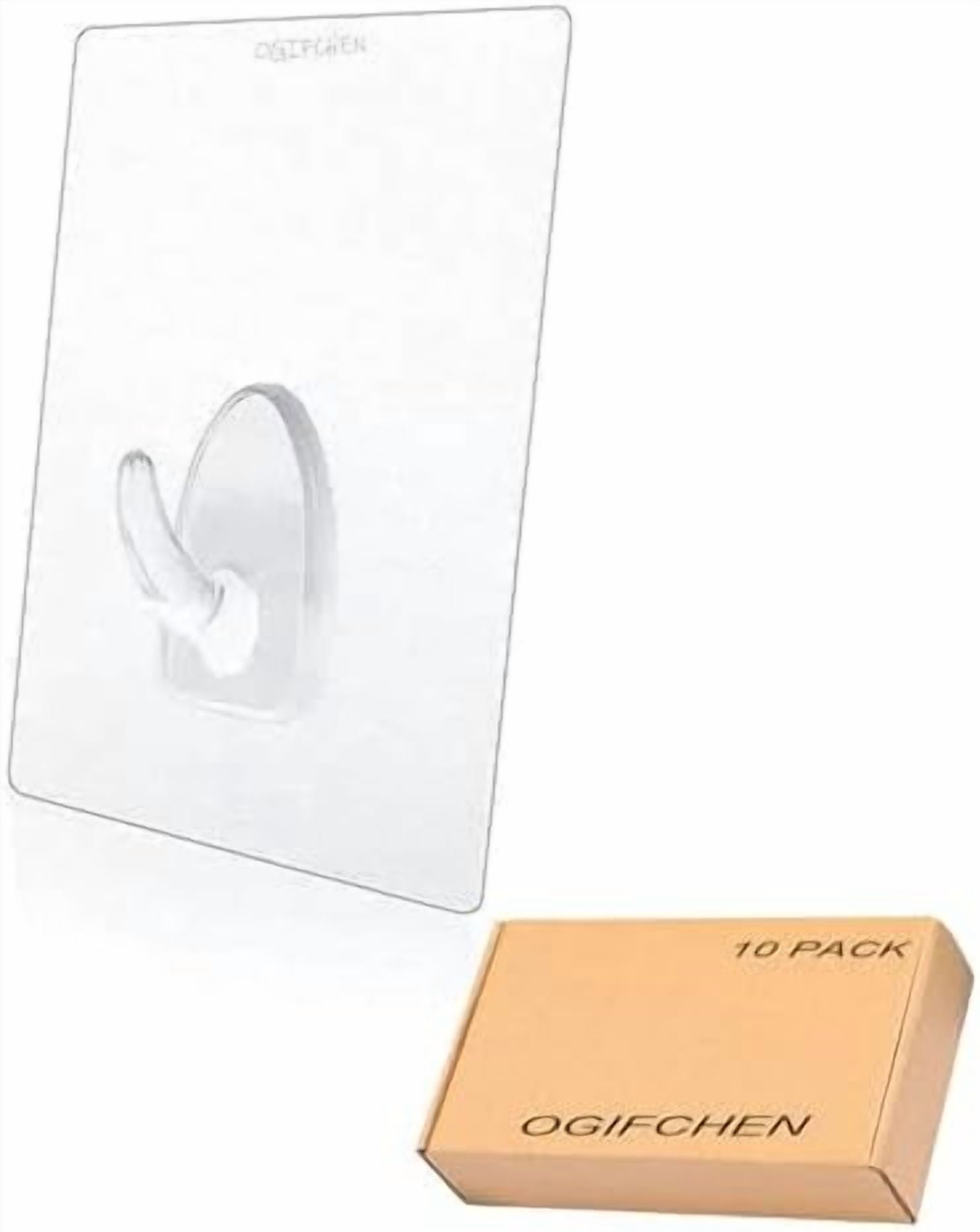 FIGO 10 Packs 15lB(Max) Seamless Small Wall Hooks Adhesive Transparent ...