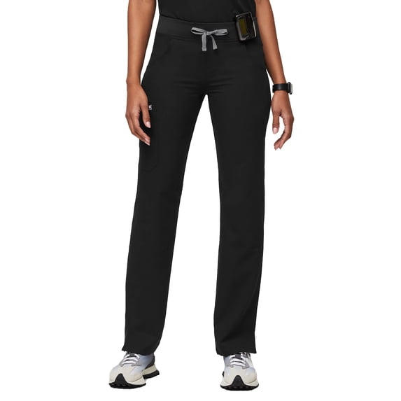 FIGS Kade Cargo Scrub Pants for Women, Black, M-Tall, Stretch Waist ...