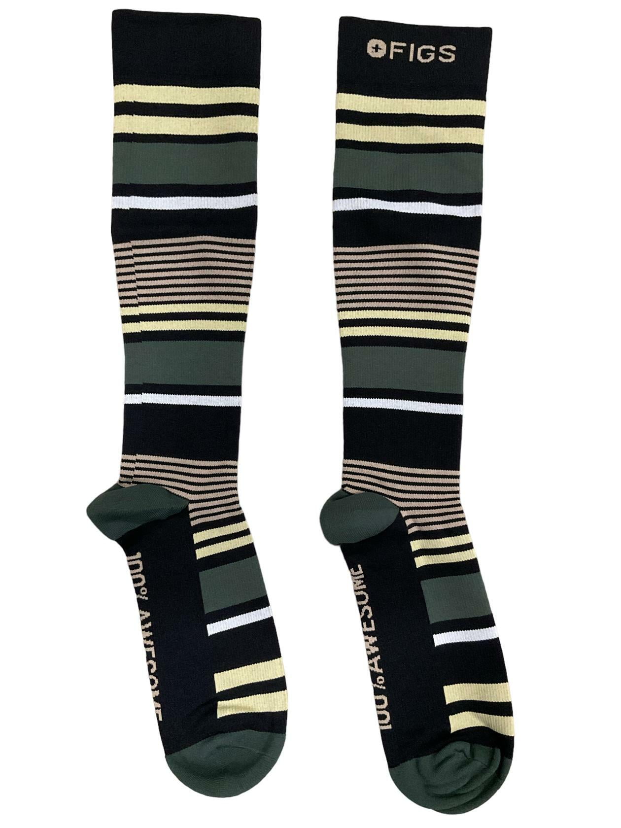 FIGS Mens Compression Socks Multi Strip Olive Green Size Small ...