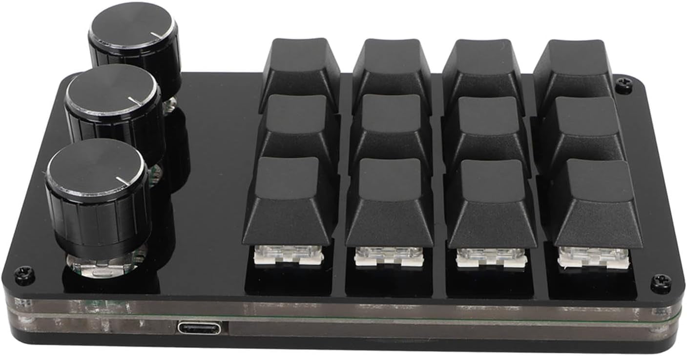 FIGT-12 Key Mechanical Gaming Keyboard, One Handed Keypad, Custom Programme Hot Swappable ...