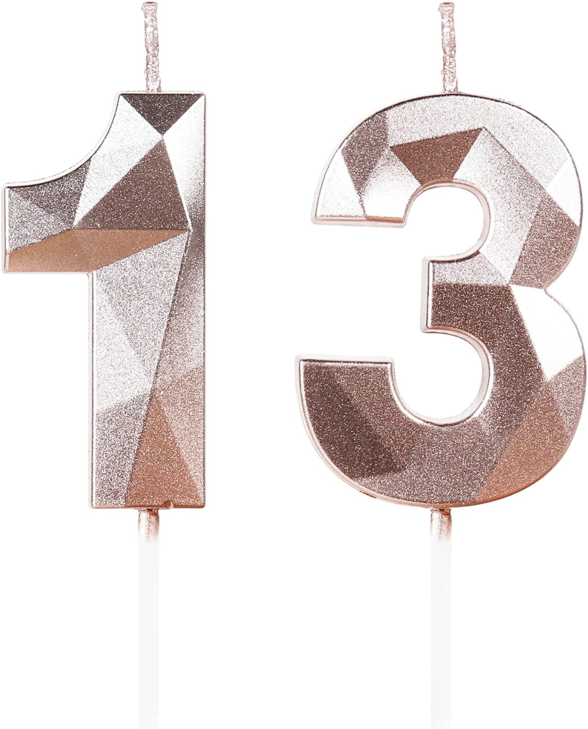 FIGT-13th Birthday Candles,Number 13 Candles,Rose Gold Happy Birthday ...