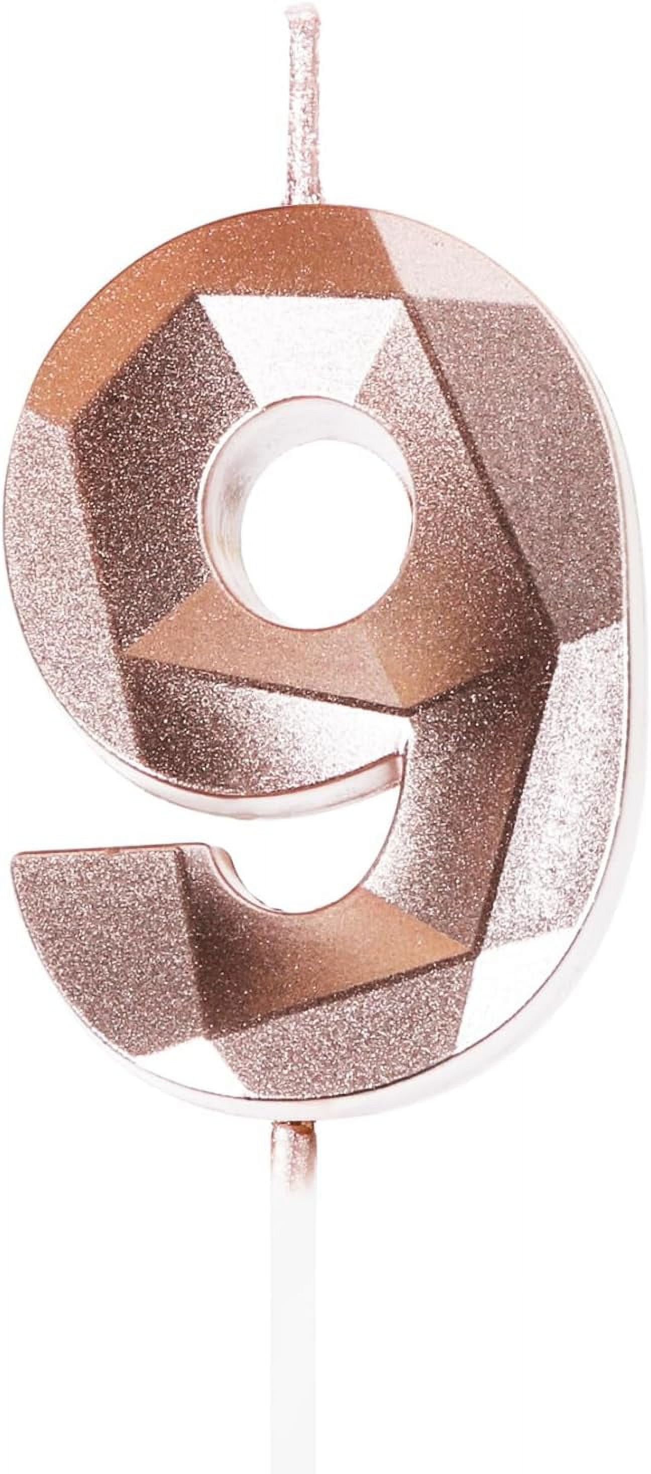 FIGT-Number 9 Candles,9th Birthday Candles,Rose Gold Happy Birthday ...