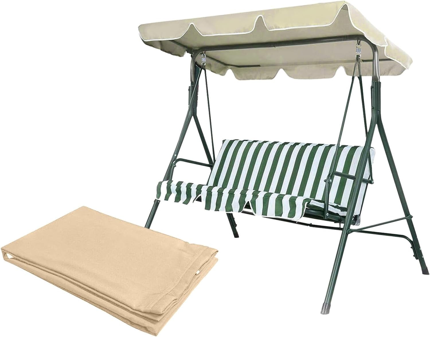 FIGT-Outdoor Patio Canopy Swing Chair Cloth for 3 Person, Double ...